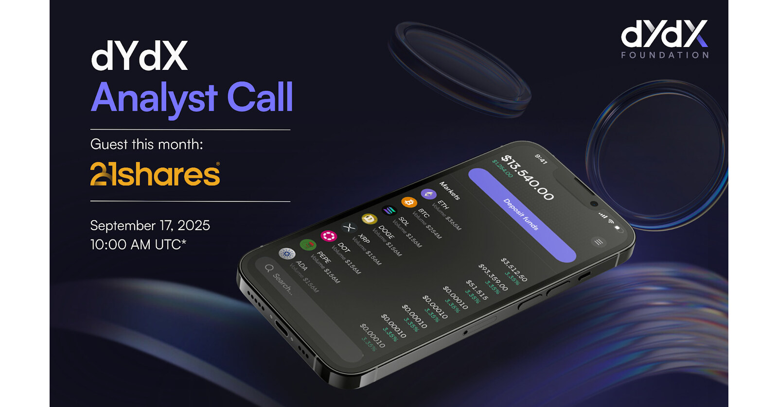 dYdX Foundation Hosts Analyst Call with 21Shares Highlighting Protocol ...