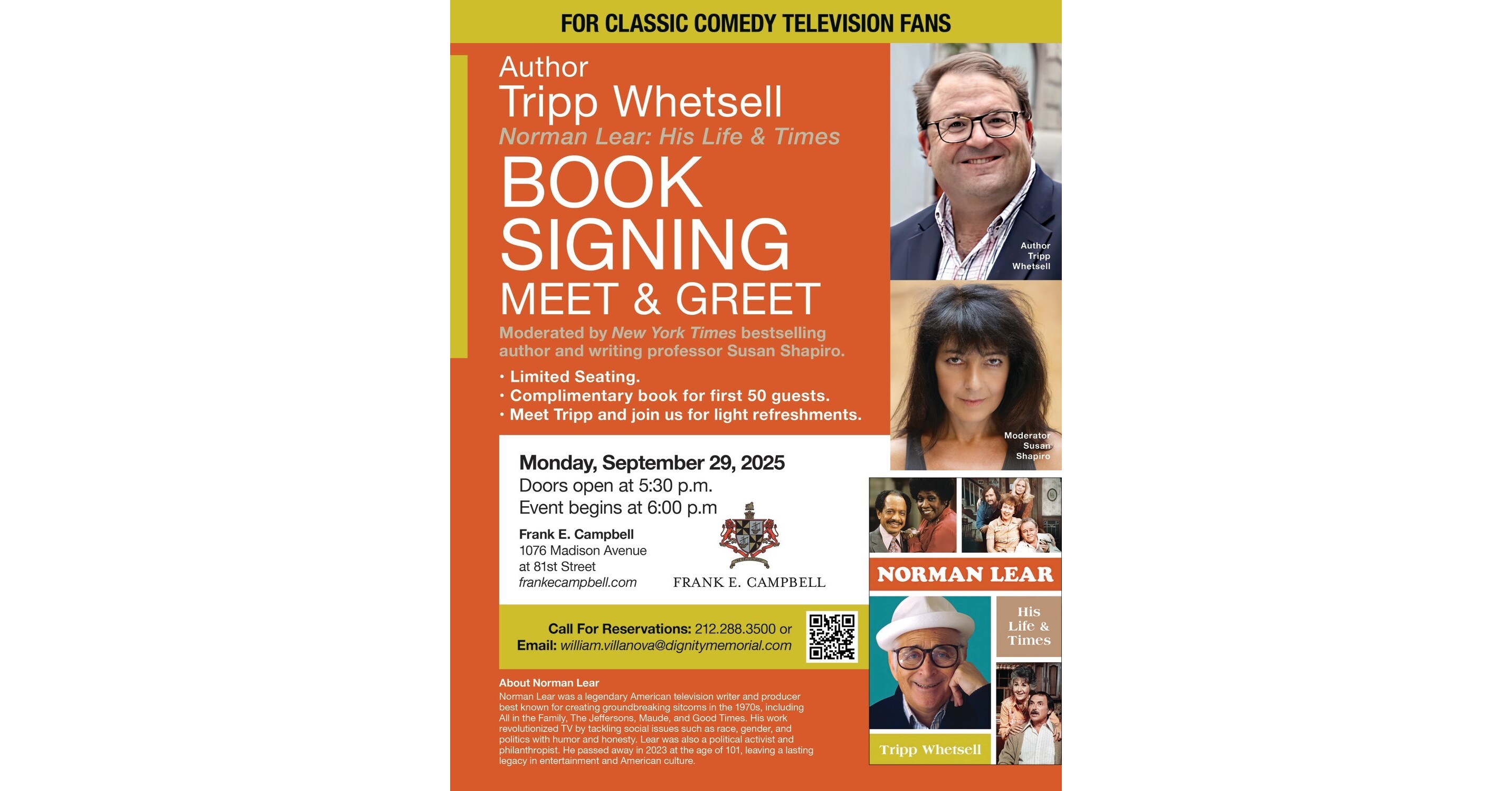 Frank E. Campbell Welcomes Author and Show Business Historian Tripp ...