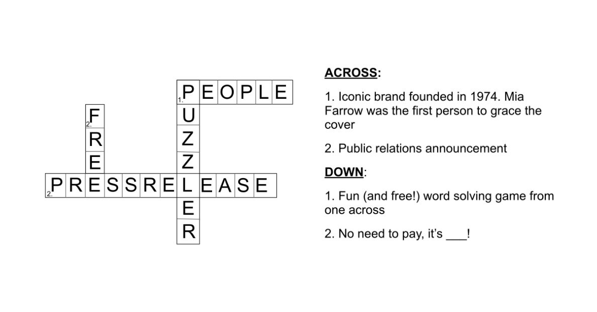 PEOPLE LAUNCHES ICONIC PUZZLER FOR FREE, DAILY PLAY ON THE PEOPLE APP ...