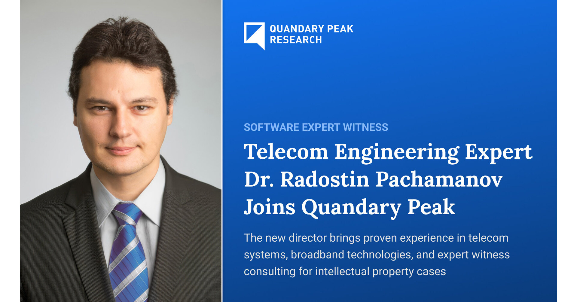 Telecom Engineering Expert Dr. Radostin Pachamanov Joins Quandary Peak ...