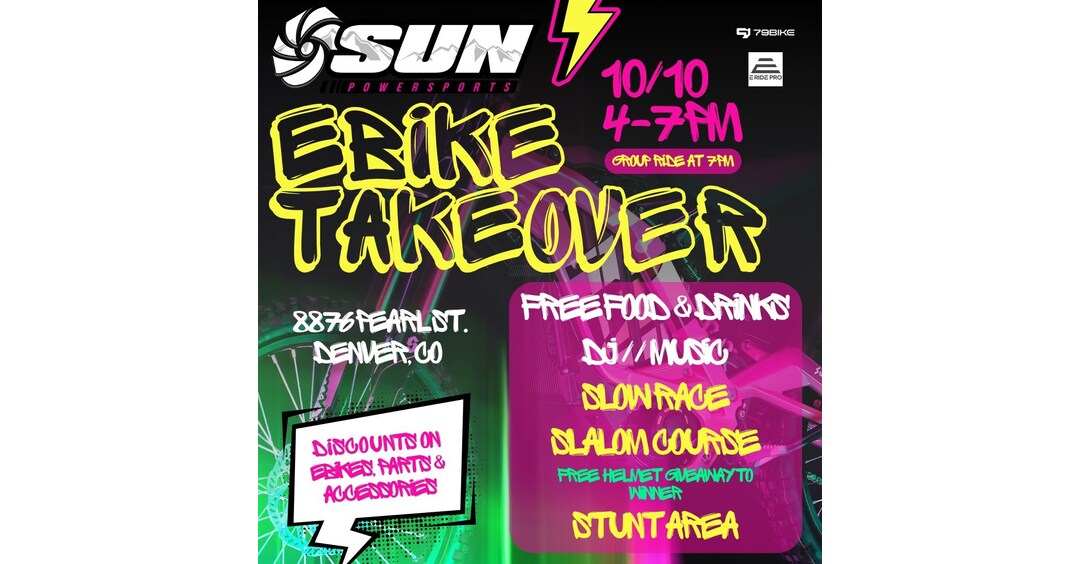 Sun Powersports Announces "EBIKE TAKEOVER" Event - October 10