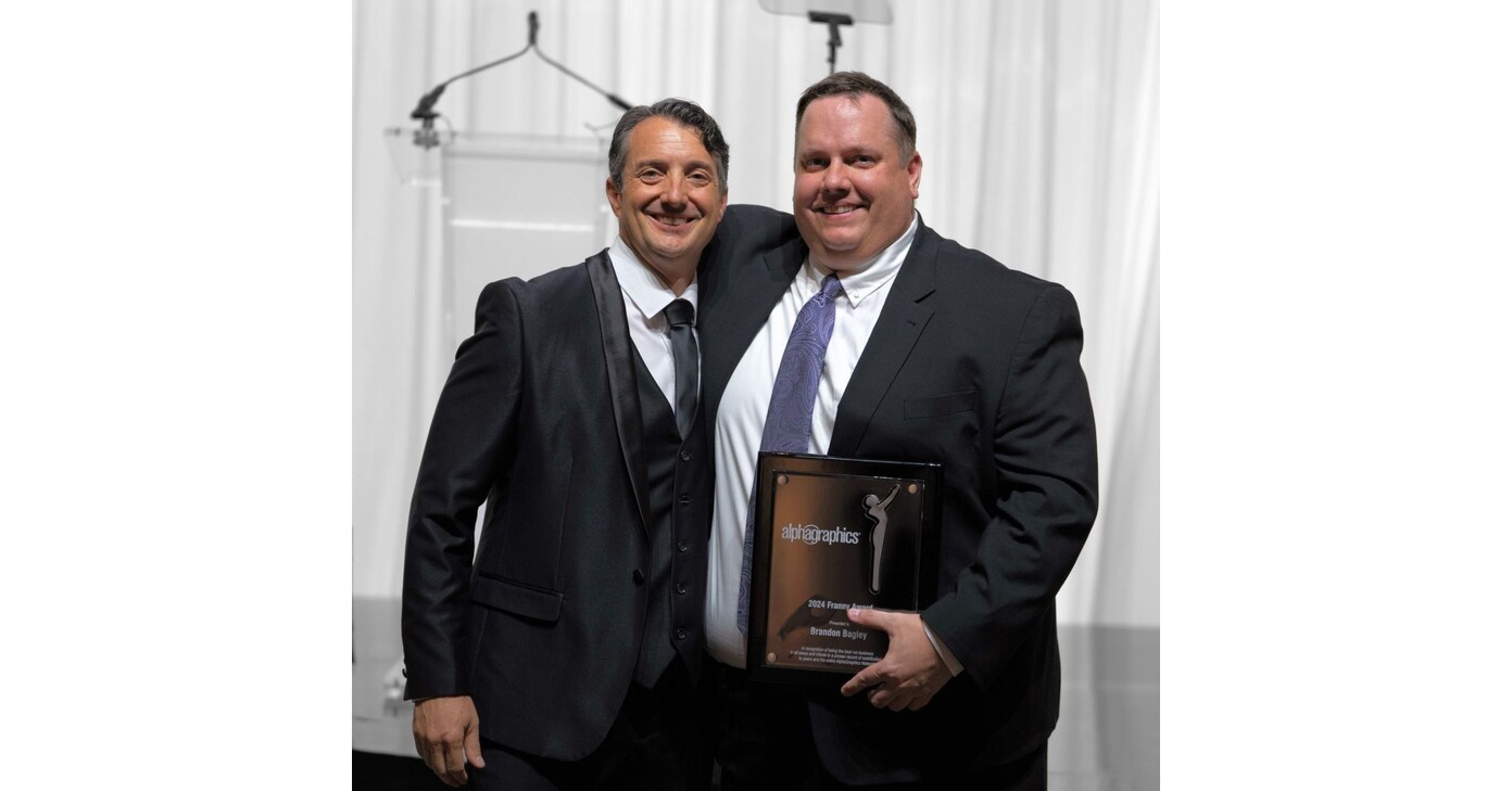 AlphaGraphics names Brandon Bagley as its 41st Franny Award winner