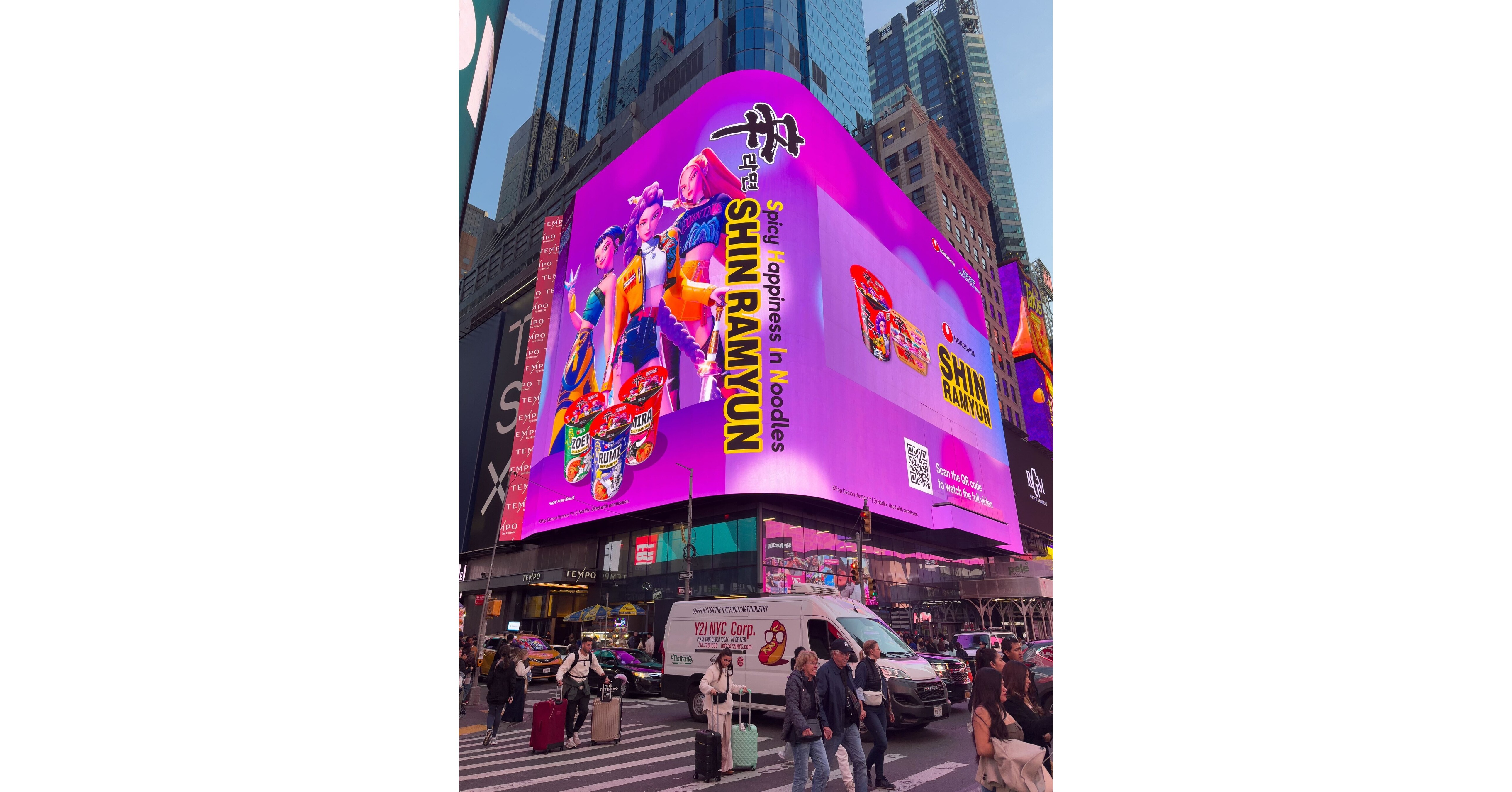 Nongshim Shin Ramyun Light Ups New York Times Square with 'KPop Demon ...
