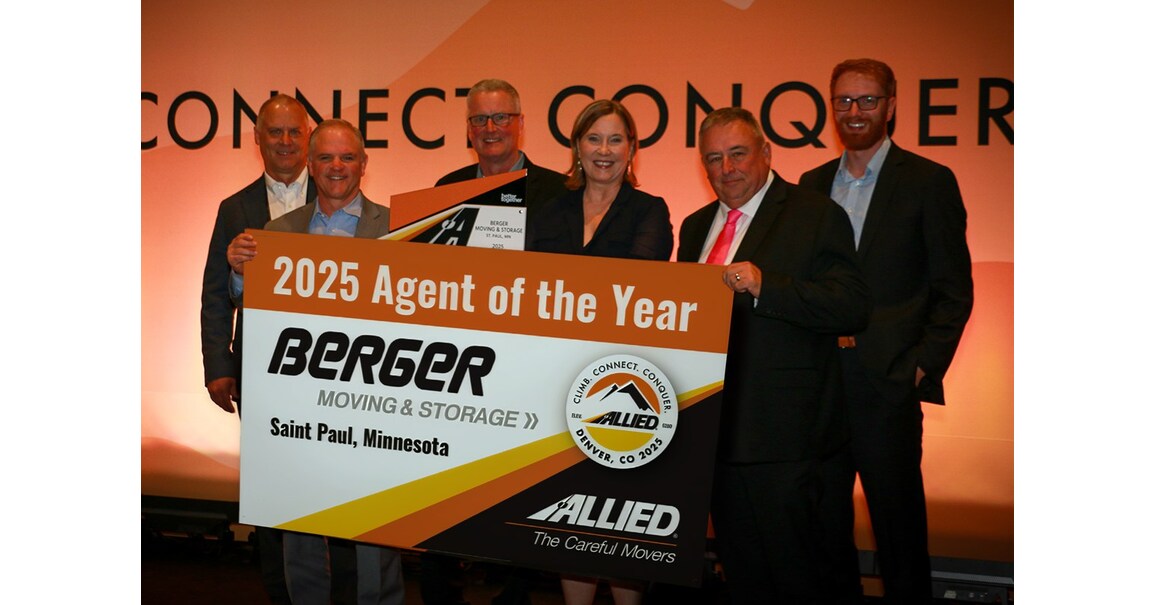ALLIED VAN LINES RECOGNIZES BERGER MOVING & STORAGE AS AGENT OF THE YEAR