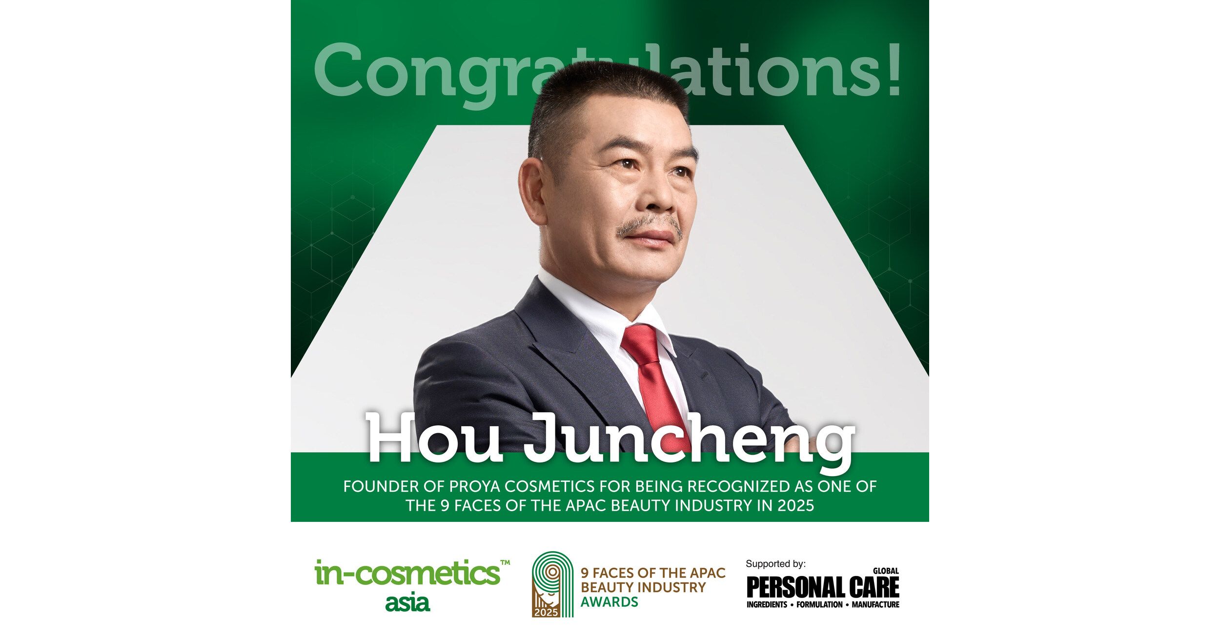 Hou Juncheng, Gründer und Vorsitzender von Proya Cosmetics, gehört zu ...