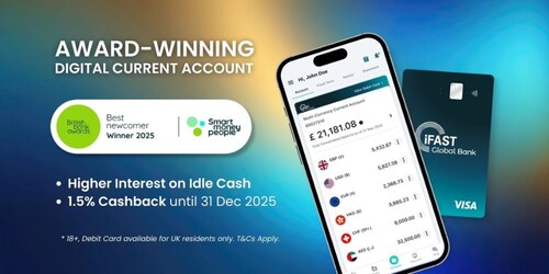 Award-Winning Digital Current Account Offers Higher Interest on Idle Cash and 1.5% Cashback