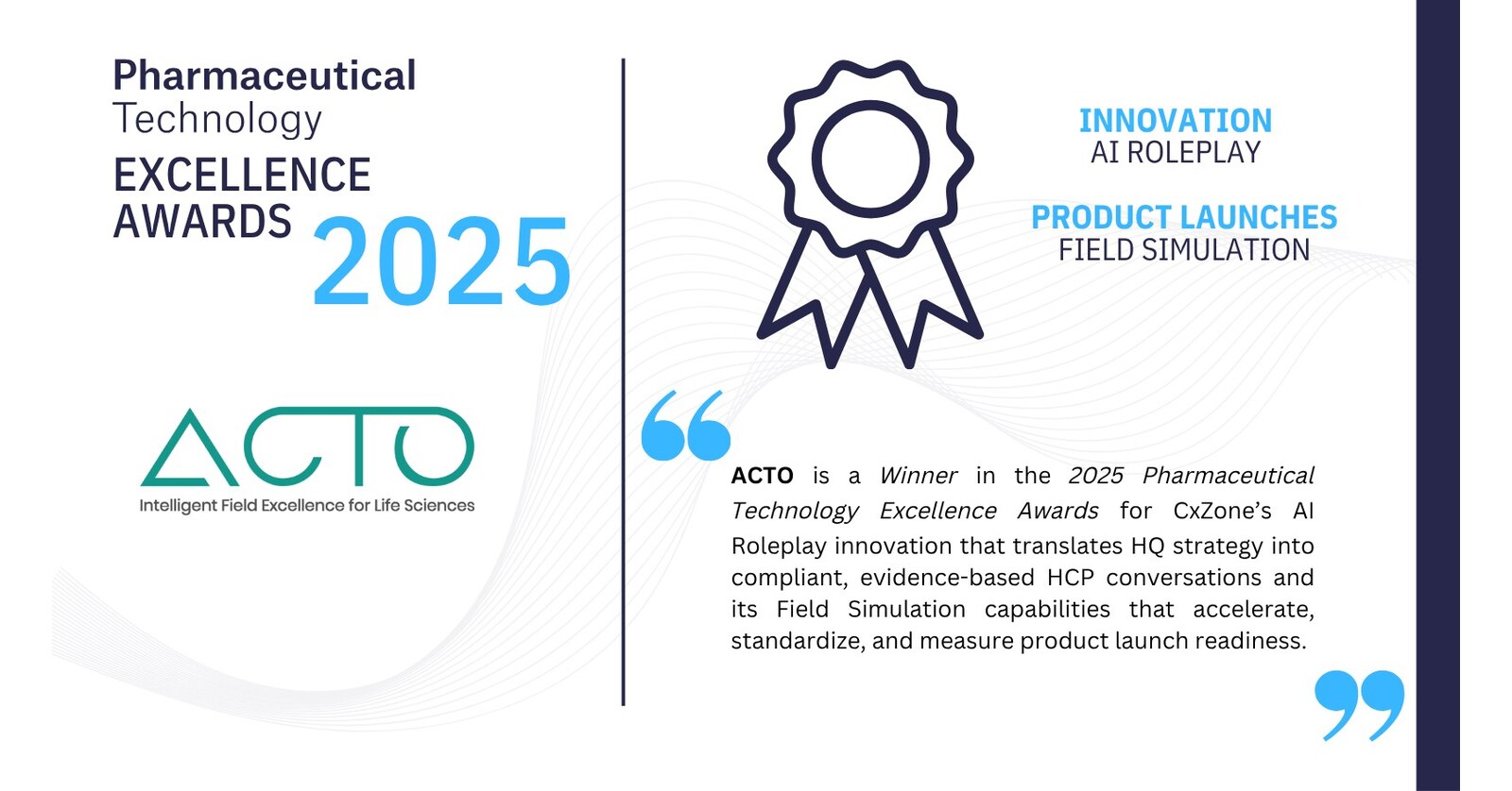 ACTO'S CXZONE WINS DUAL HONORS IN THE 2025 PHARMACEUTICAL TECHNOLOGY ...