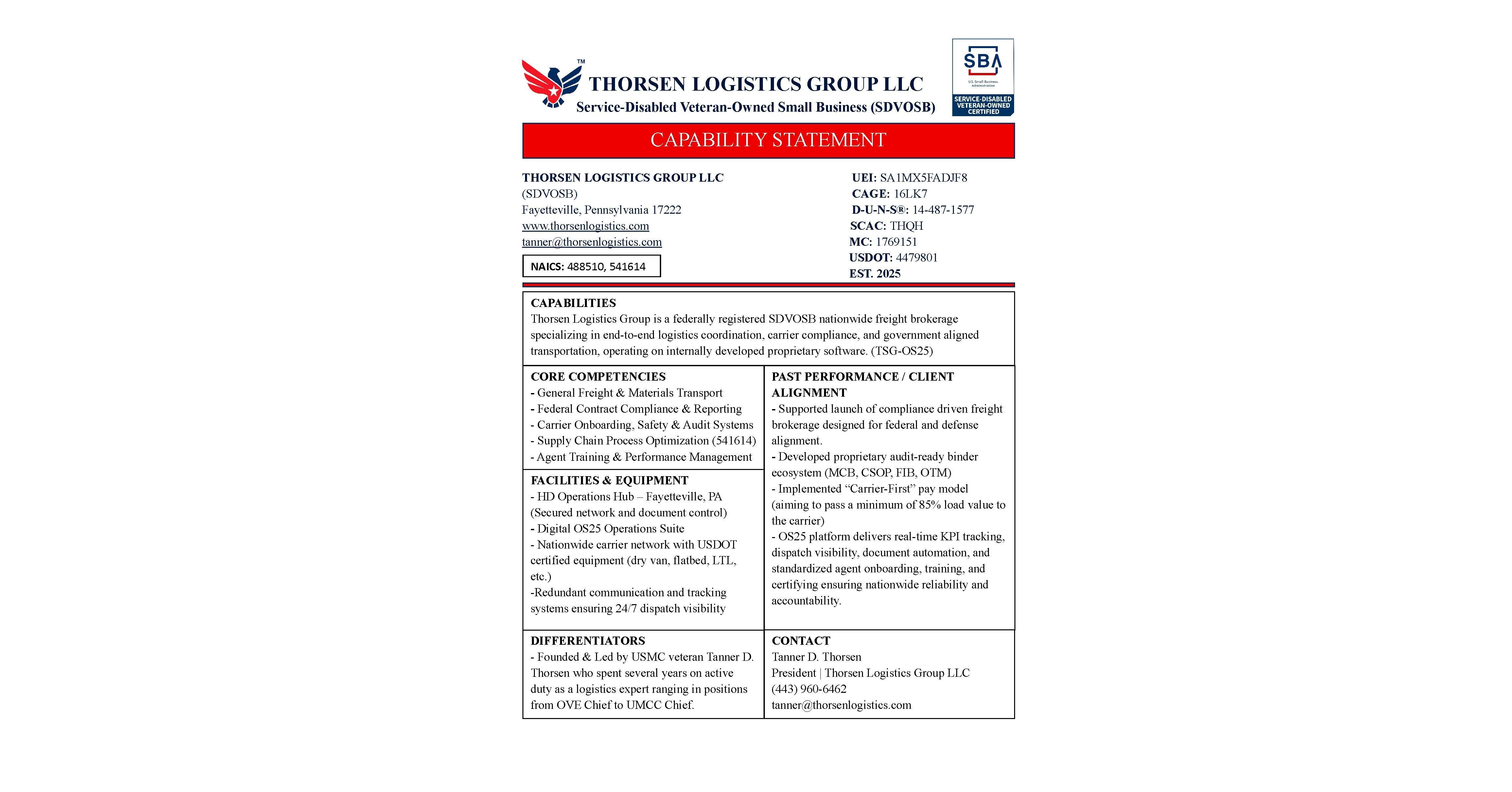 Veteran-Founded Thorsen Enterprise Achieves Full Federal Readiness in ...