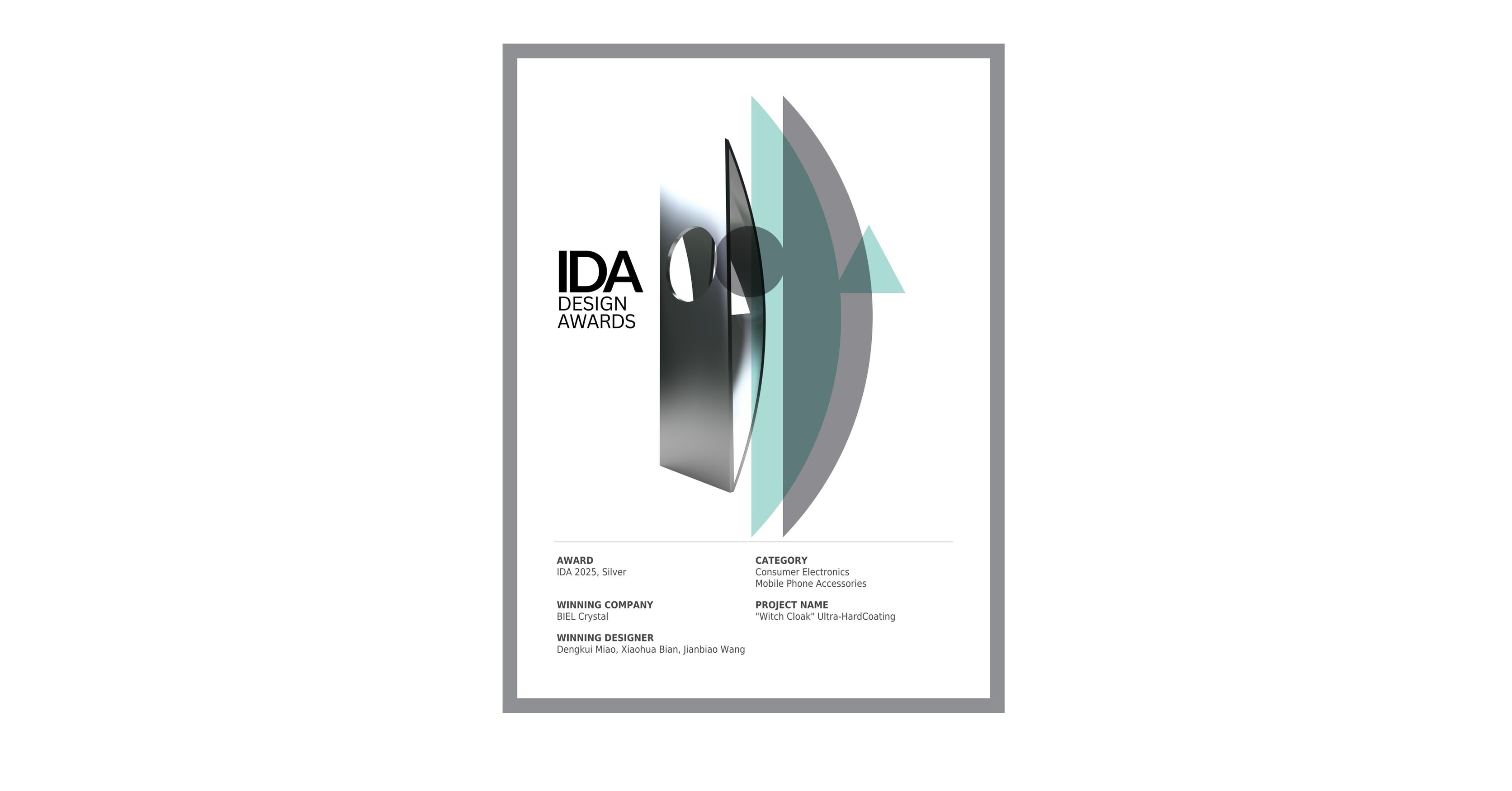 BIEL Crystal wins Silver at 2025 IDA Design Awards