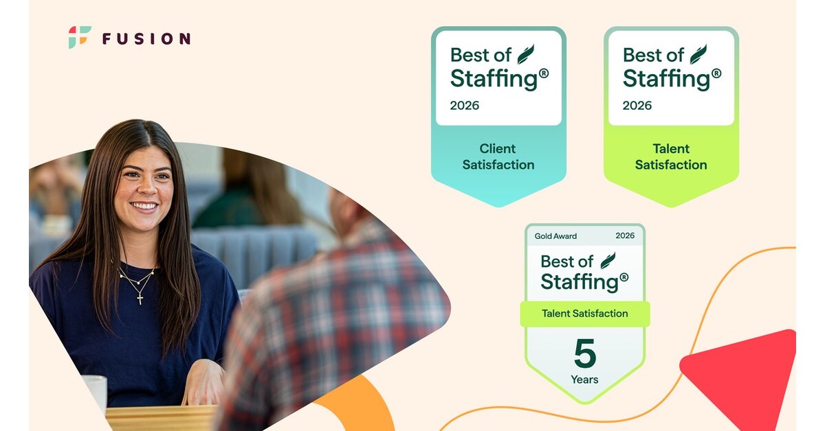 Fusion Earns ClearlyRated's 2026 Best of Staffing Client and Talent Awards