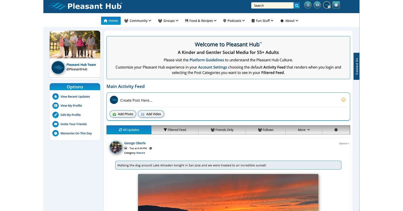 Pleasant Hub™ Launches Algorithm-Free Social Network For Adults 55+ to ...