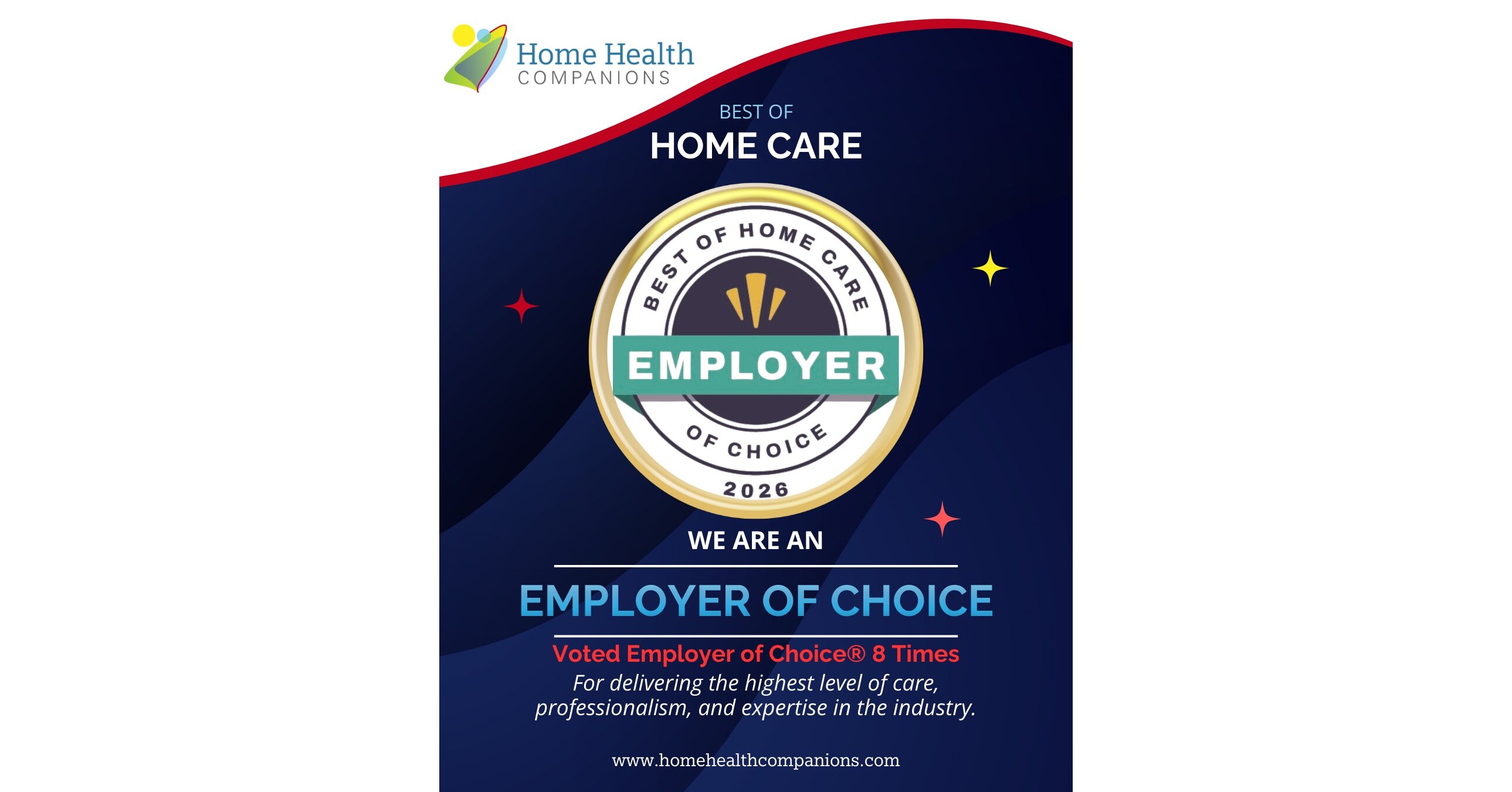 HOME HEALTH COMPANIONS Earns 2026 Best of Home Care - Employer of ...