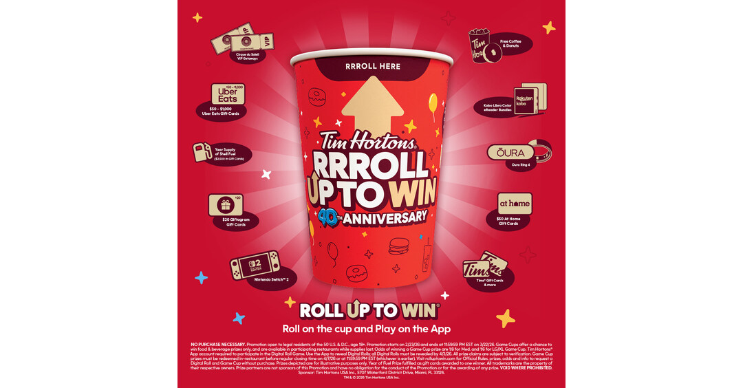 Tim Hortons U.S. Roll Up To Win® promotion is back today through March 22