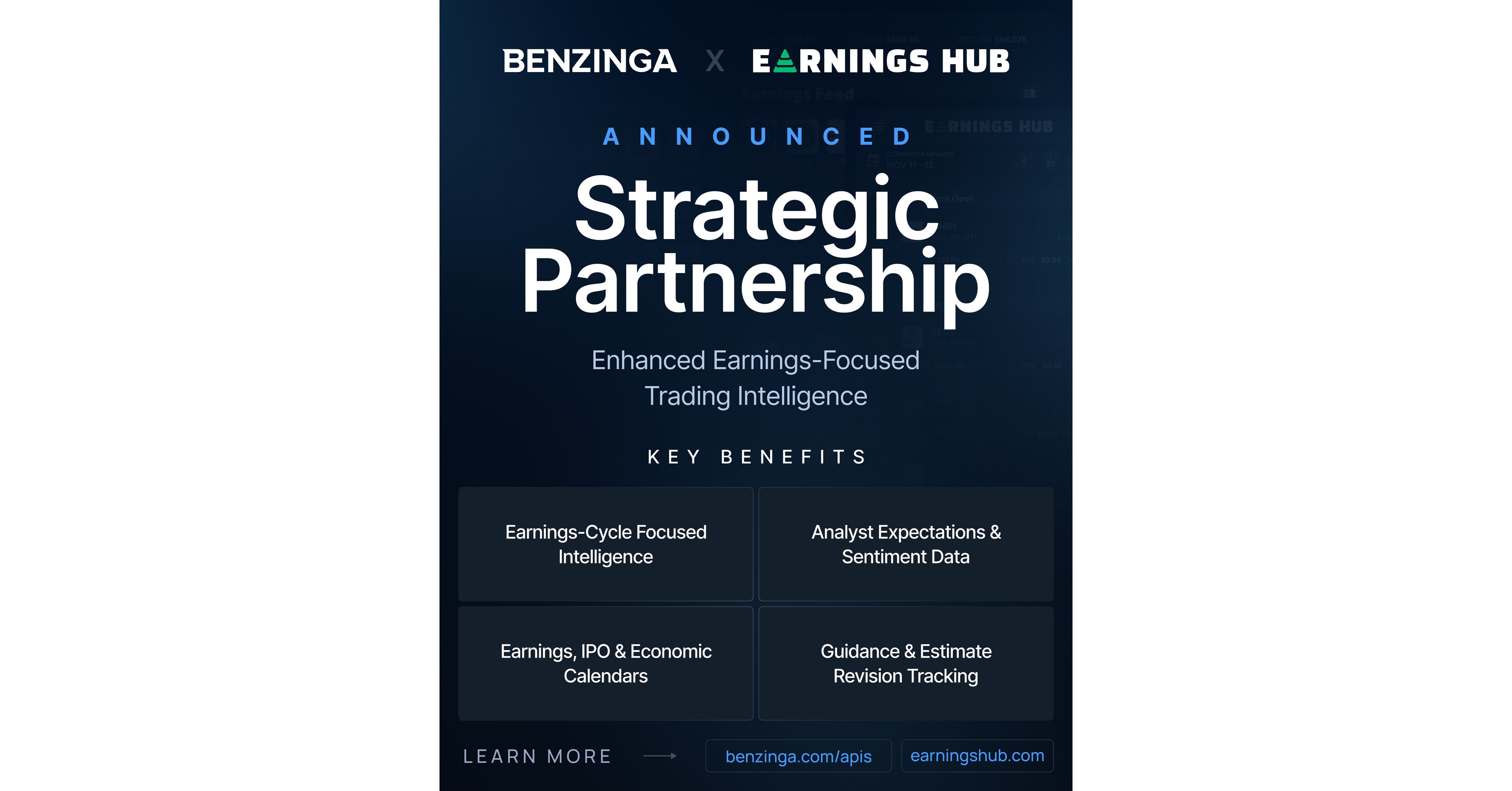 Benzinga and Earnings Hub Establish Data Relationship to Enhance ...