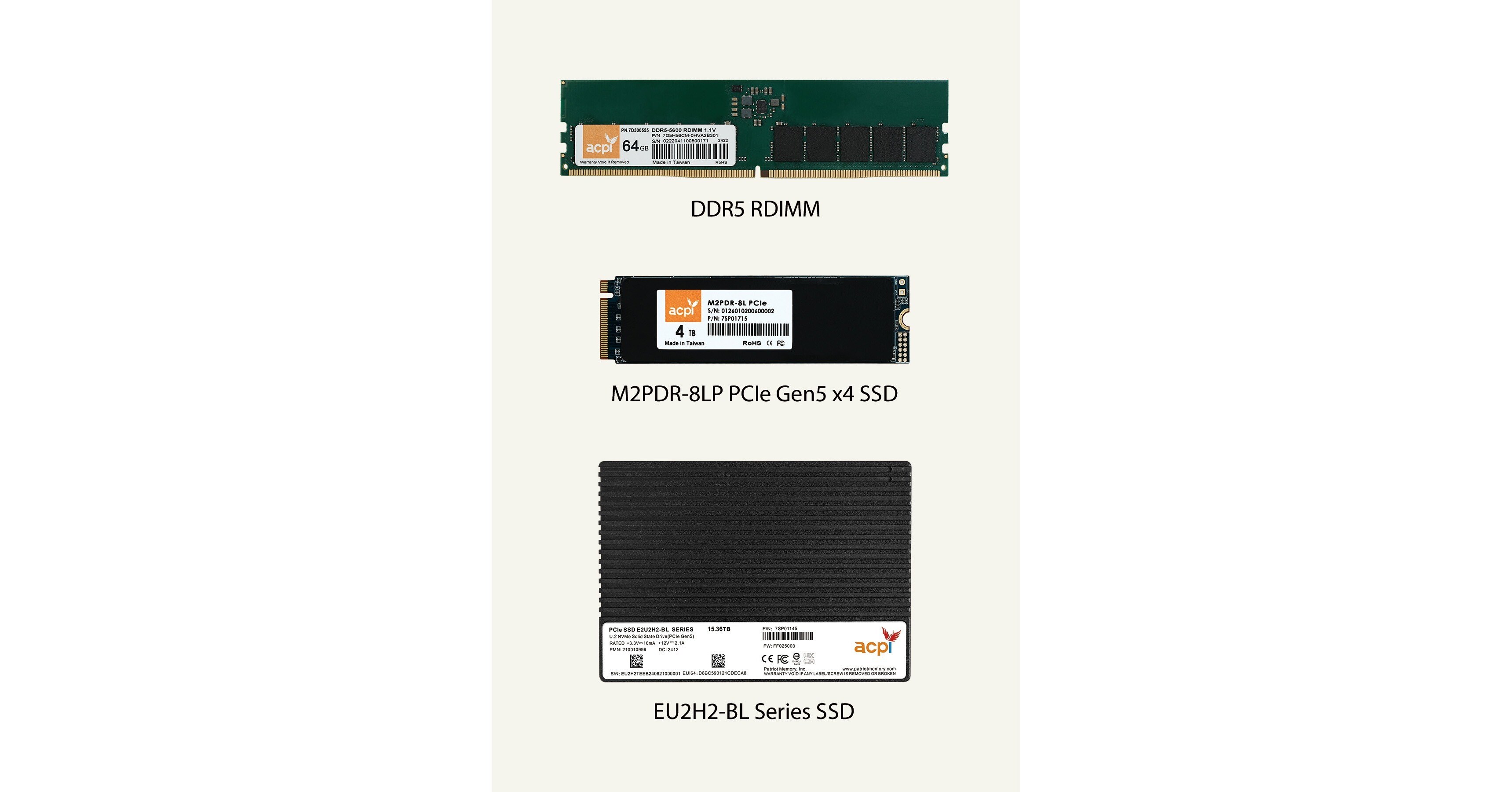 Patriot Memory Showcases ACPI Industrial-Grade PCIe Gen5 SSDs and DDR5 ...