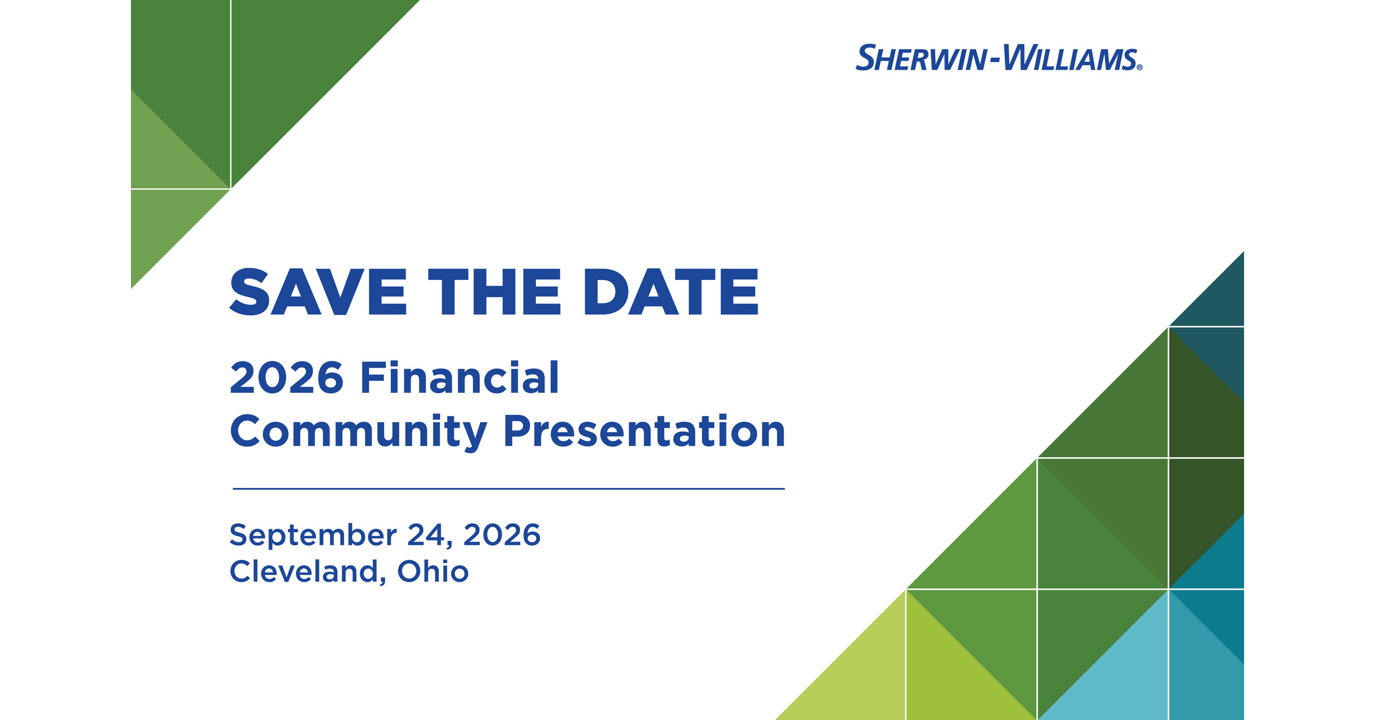 The Sherwin-Williams Company to Hold Financial Community Presentation ...