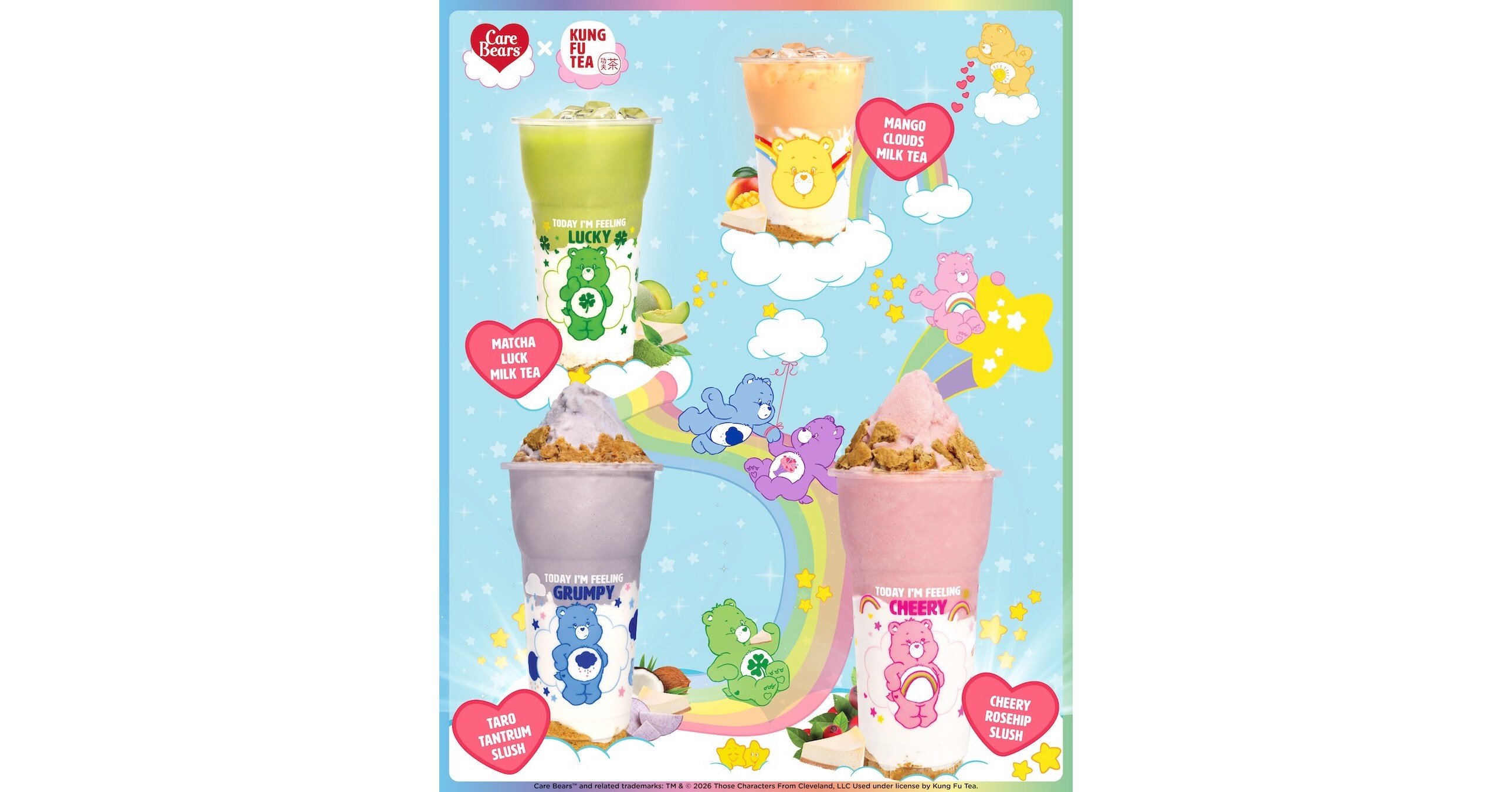 KUNG FU TEA AND CARE BEARS™ SHINE TOGETHER WITH NEW DRINK COLLABORATION!