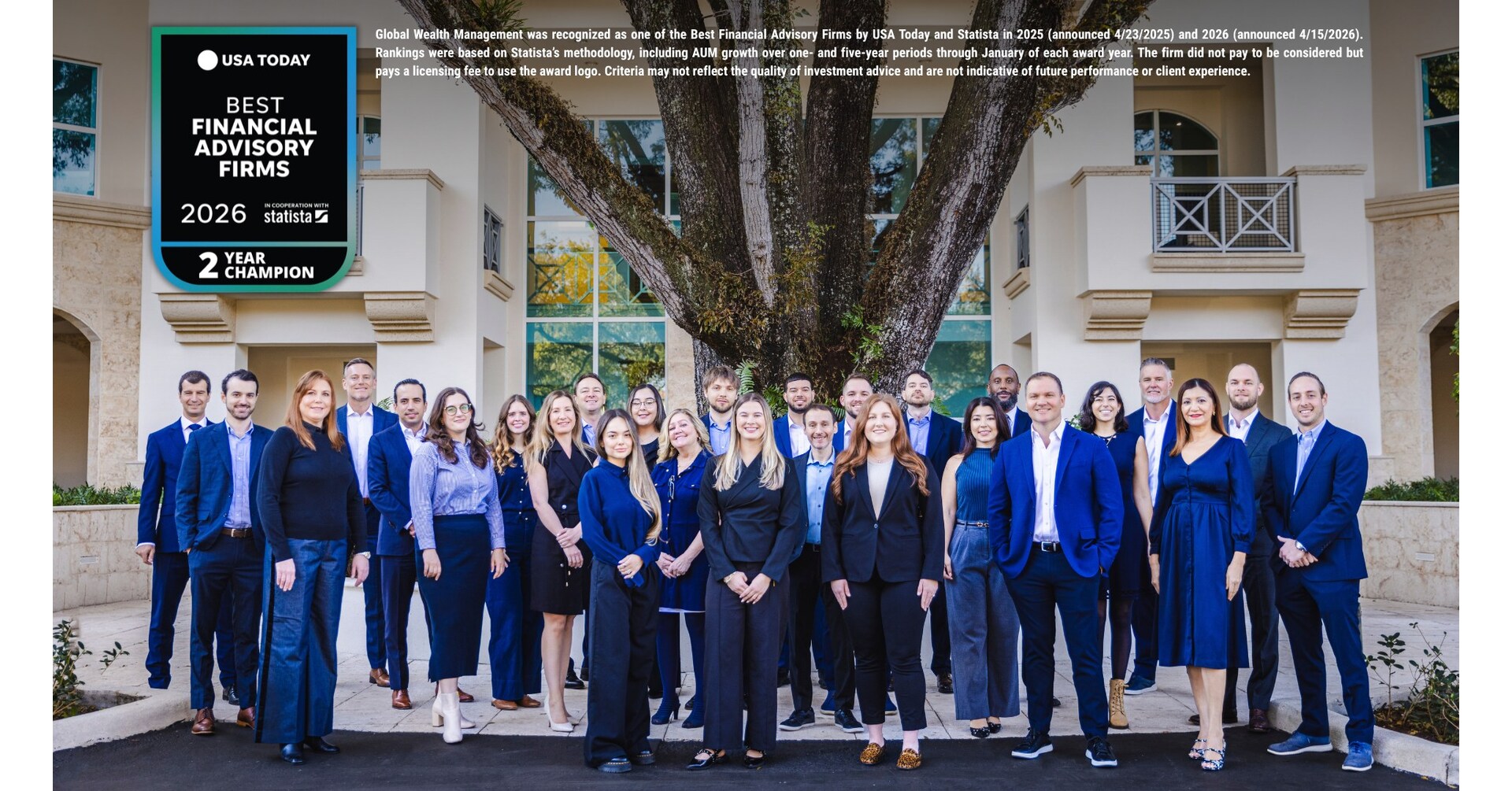 GLOBAL WEALTH MANAGEMENT EARNS BACK-TO-BACK RECOGNITION ON USA TODAY'S ...