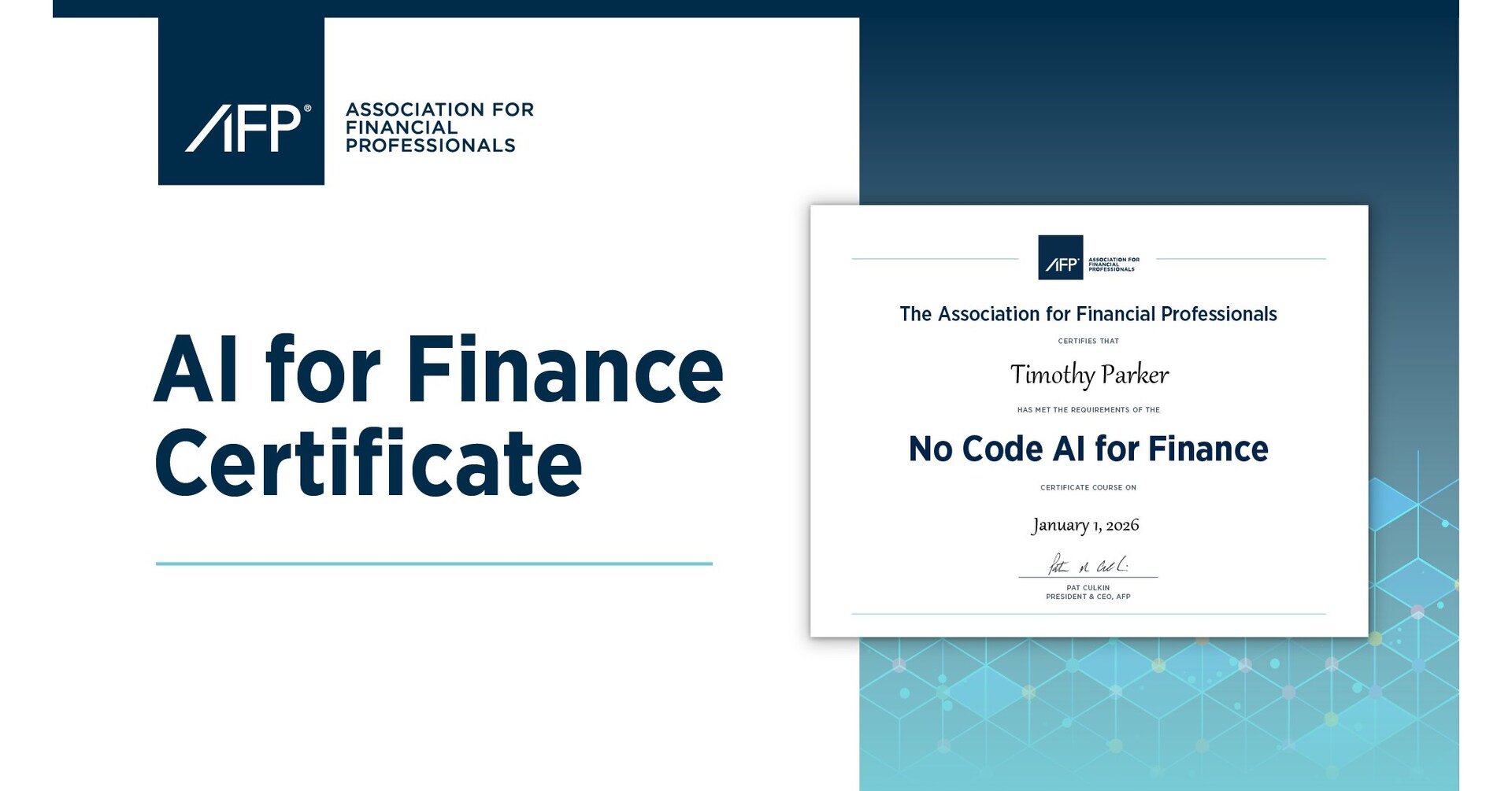 AFP Launches No Code AI for Finance Certificate to Upskill Finance Teams
