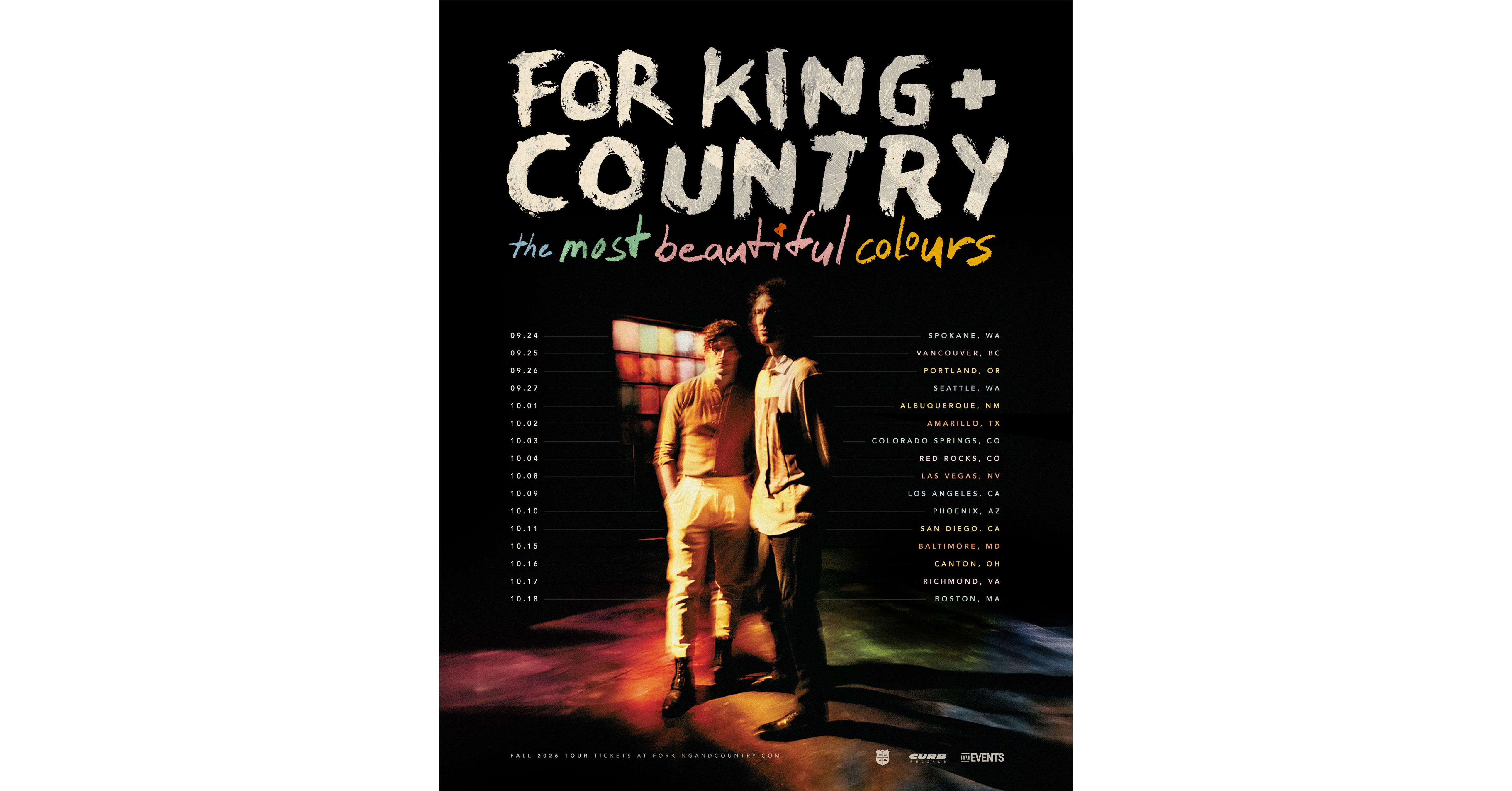 /UPDATE -- for KING + COUNTRY/