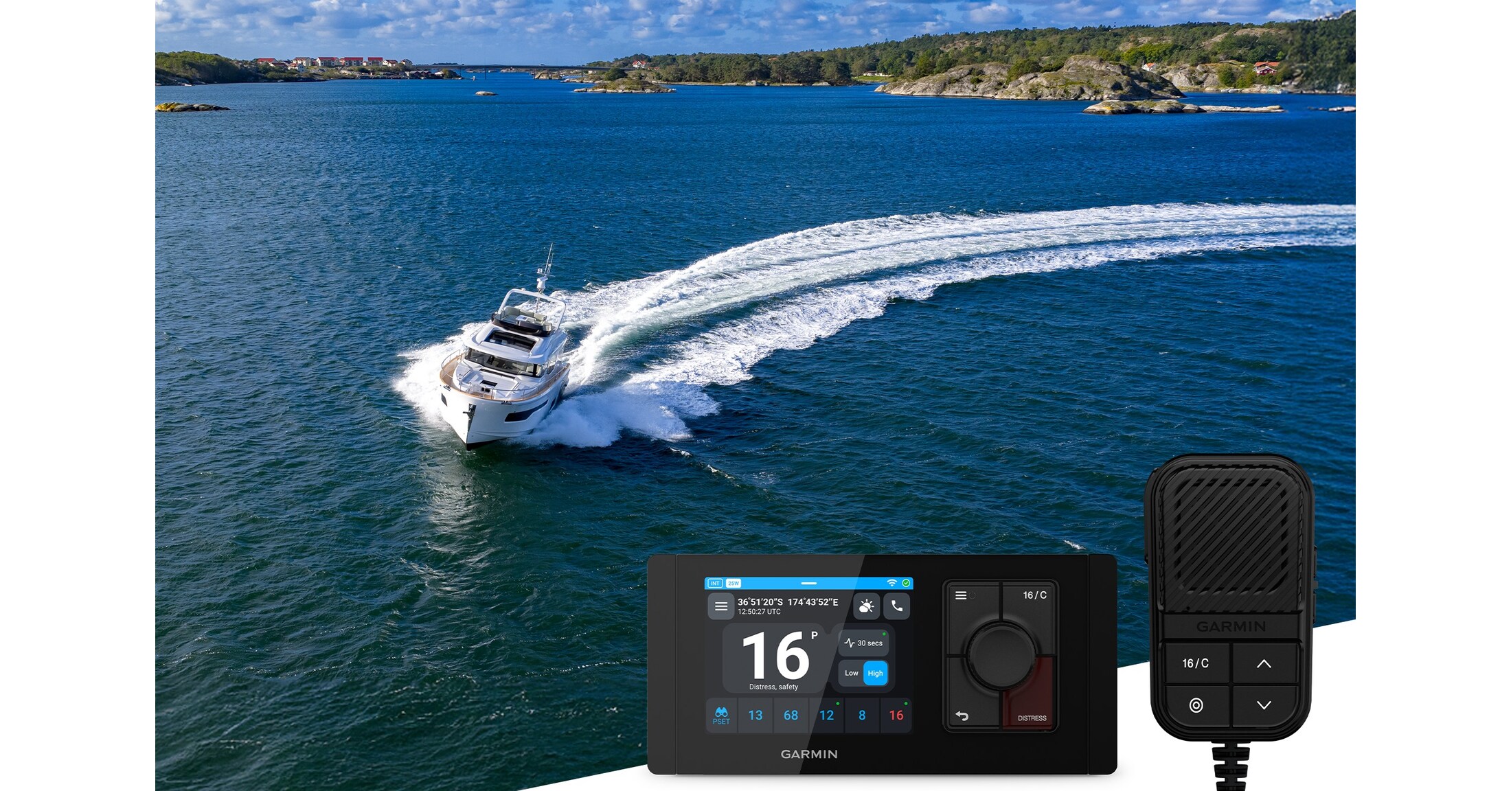 Never miss a word on the water with Garmin Signal VHF marine radios