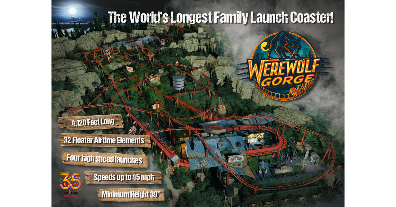 SIX FLAGS FIESTA TEXAS UNLEASHES WEREWOLF GORGE, THE WORLD'S LONGEST ...