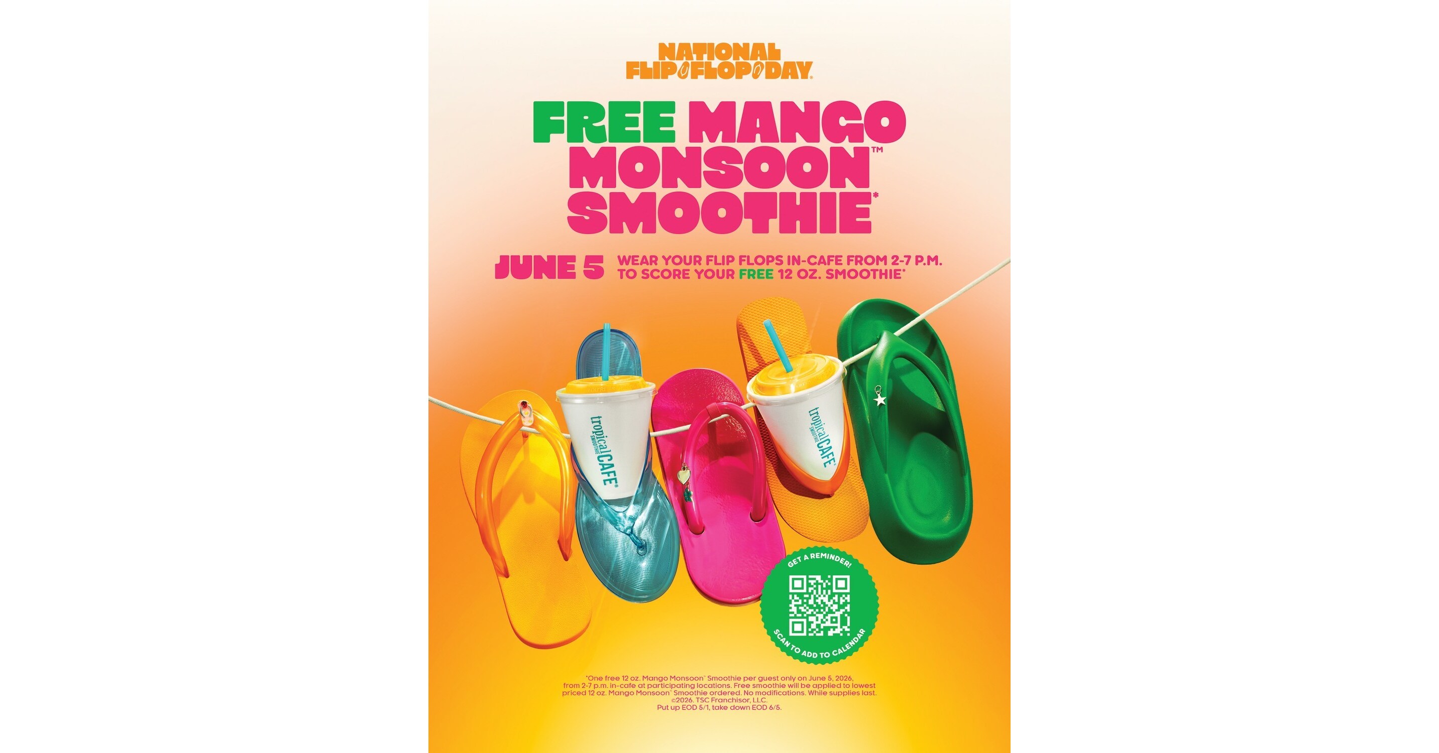 Wear Flip Flops, Get a Free Smoothie at Tropical Smoothie Cafe® on ...