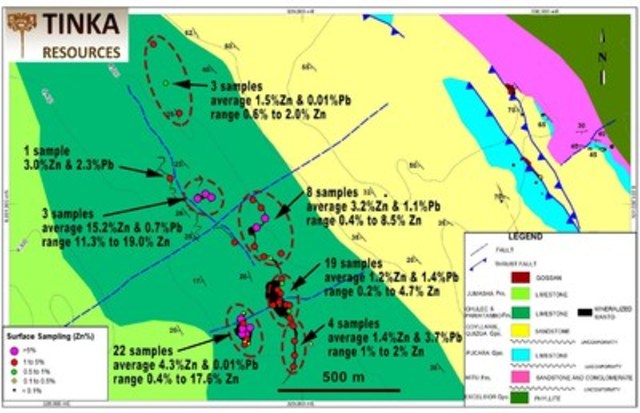 Tinka discovers new high-grade zinc zone at Pucarumi area