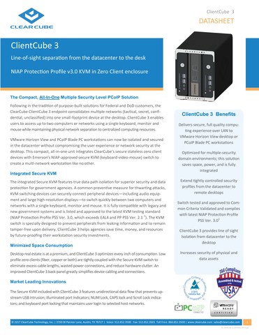 ClearCube® Announces ClientCube 3 - Small-Footprint Multiple Level ...