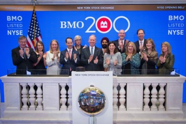 BMO Financial Group rings the NYSE Opening Bell to mark its 200 years ...