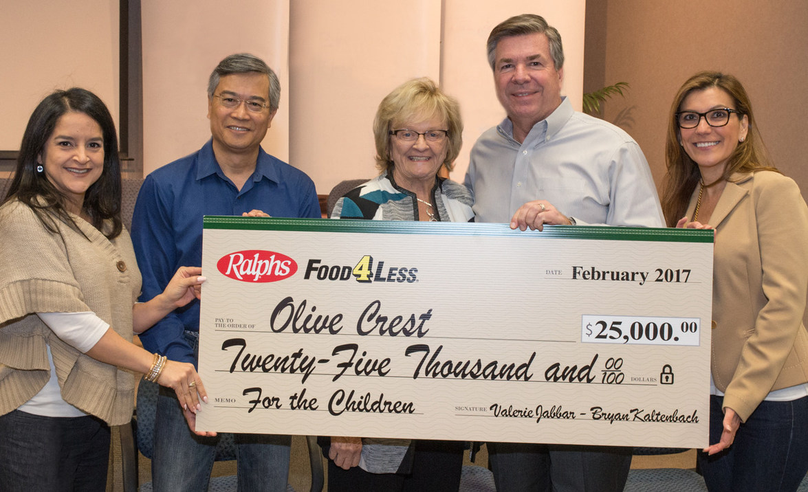 Ralphs/Food 4 Less Supports Olive Crest With $25,000 Donation