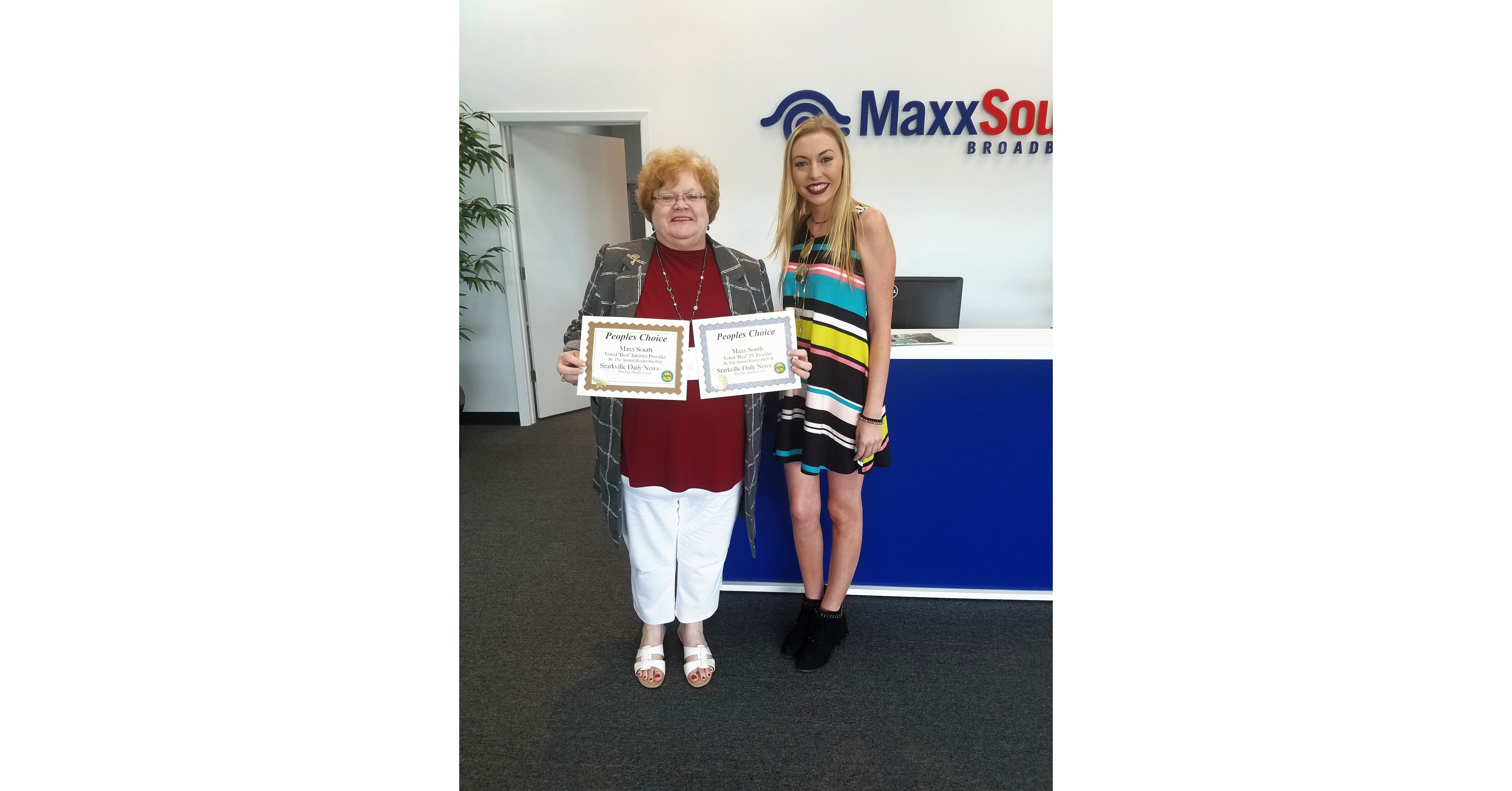 MaxxSouth Broadband Wins Two Readers' Choice Awards in Starkville