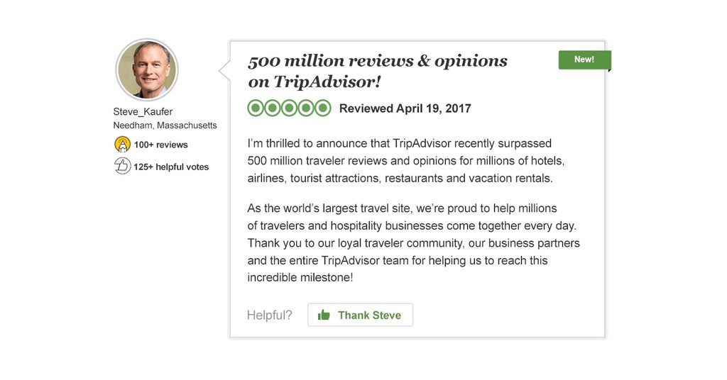 TripAdvisor Reaches Half A Billion Reviews And Opinions And Counting