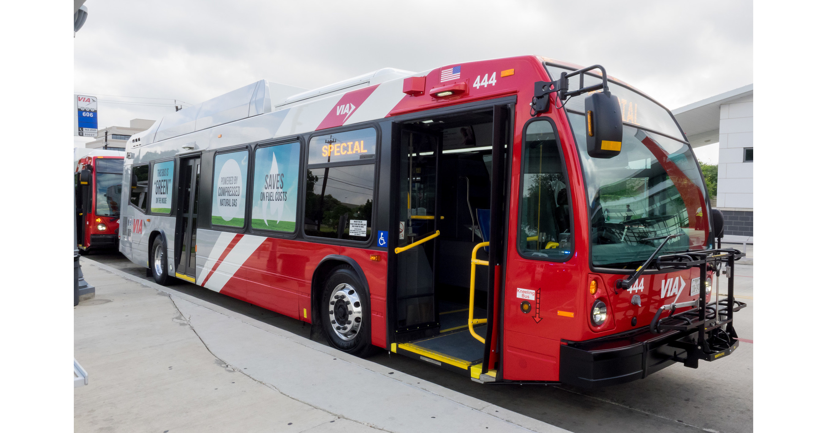 VIA Debuts New CNG Fleet that's Red on the Outside, 'Green' on the Inside