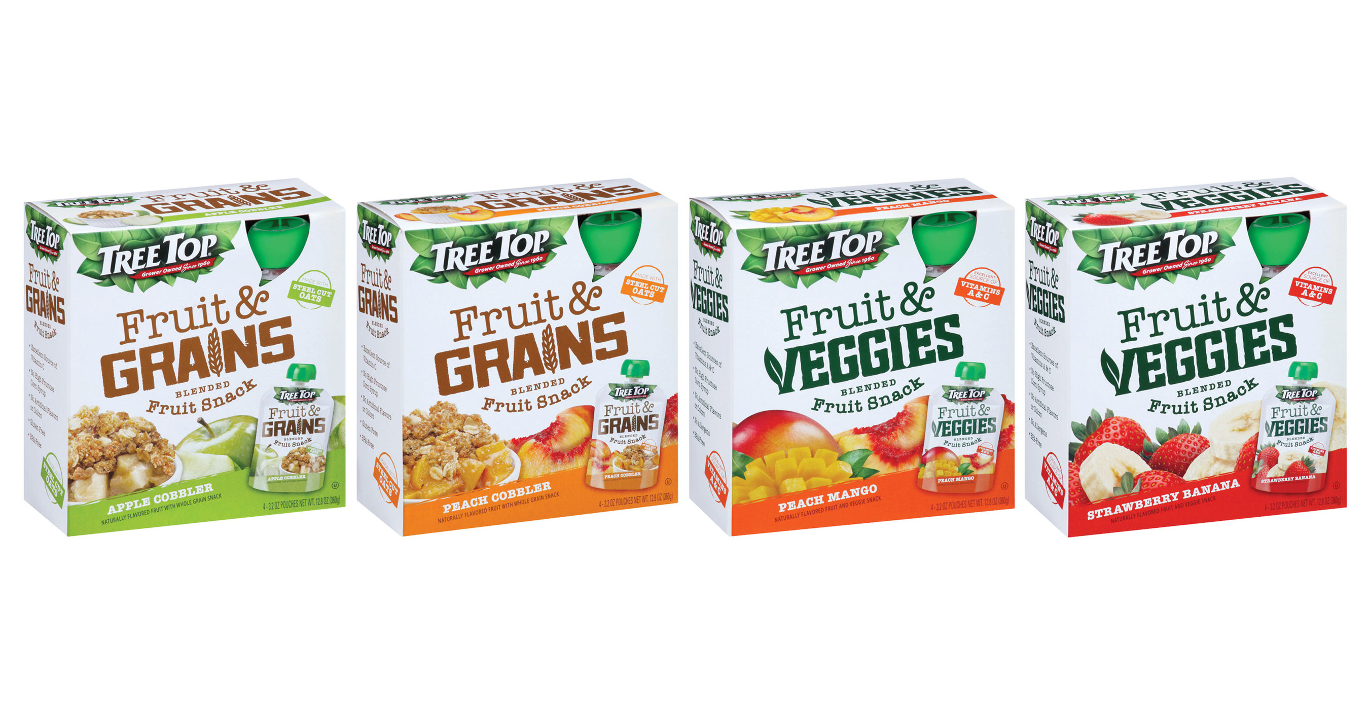 Tree Top Launches Fruit & Grains and Fruit & Veggies Pouches