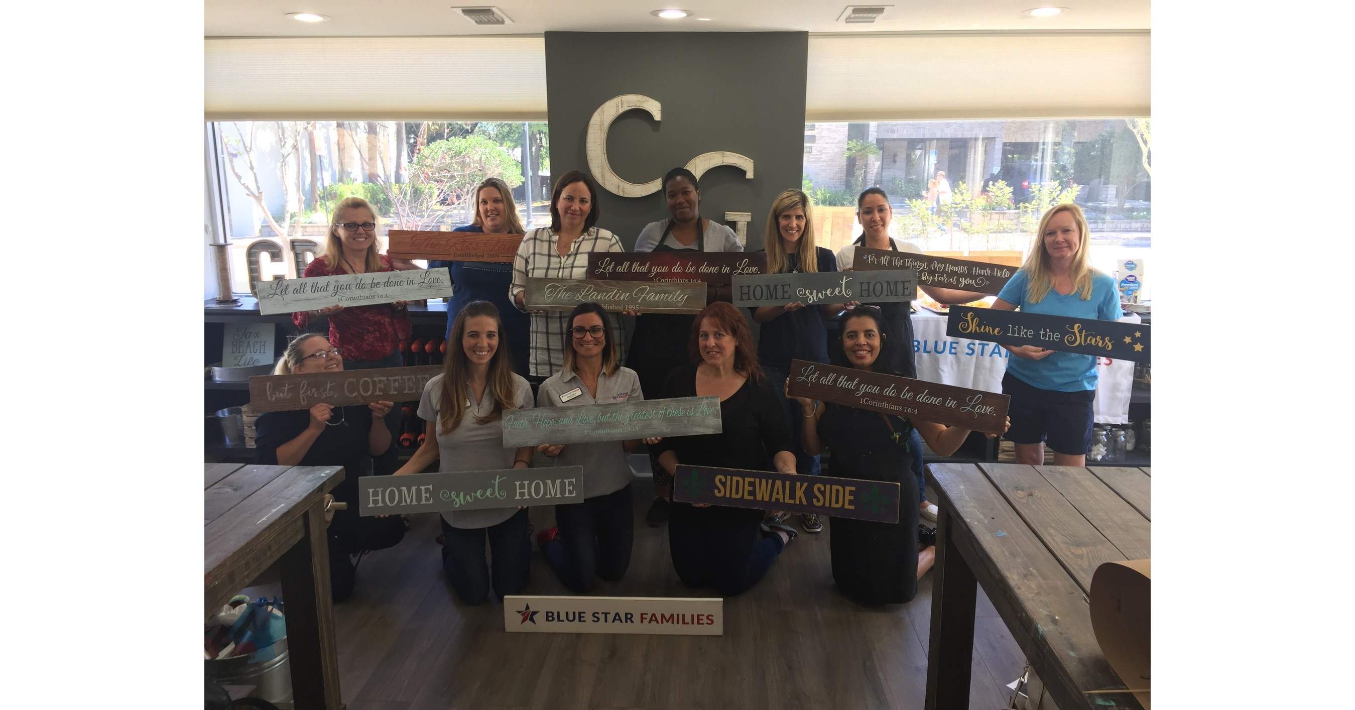 Wounded Warrior Project Families Make Connections, Unique Rustic Signs