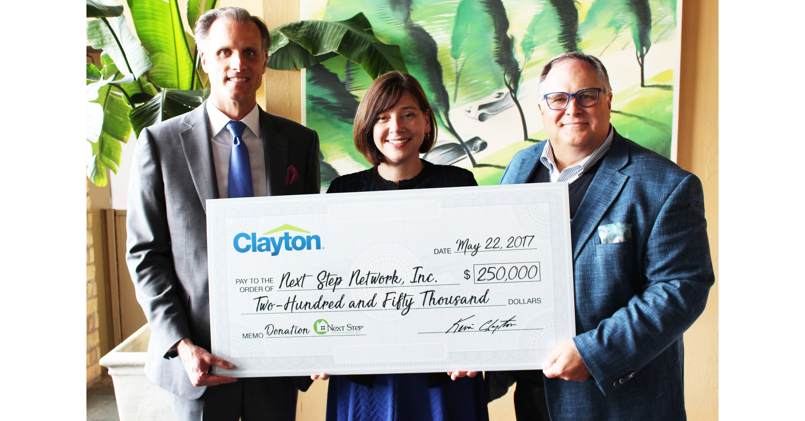 Clayton Donates $250K to Next Step Network