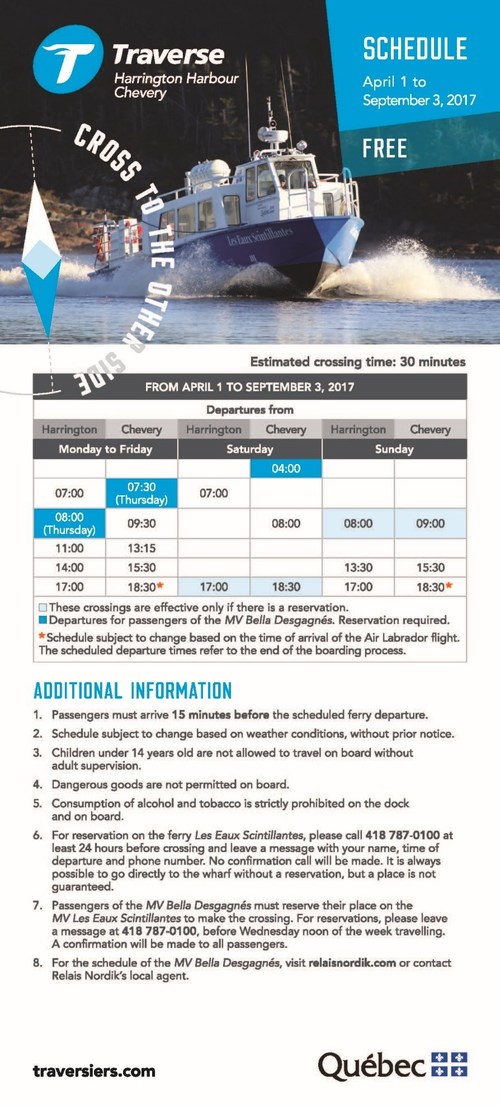 Harrington Harbour-Chevery Ferry - Beginning of Passenger Service with ...