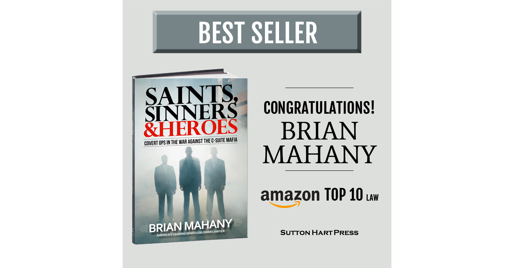 Whistleblower Lawyer Brian Mahany Hits Bestseller w/1st Book: Saints ...