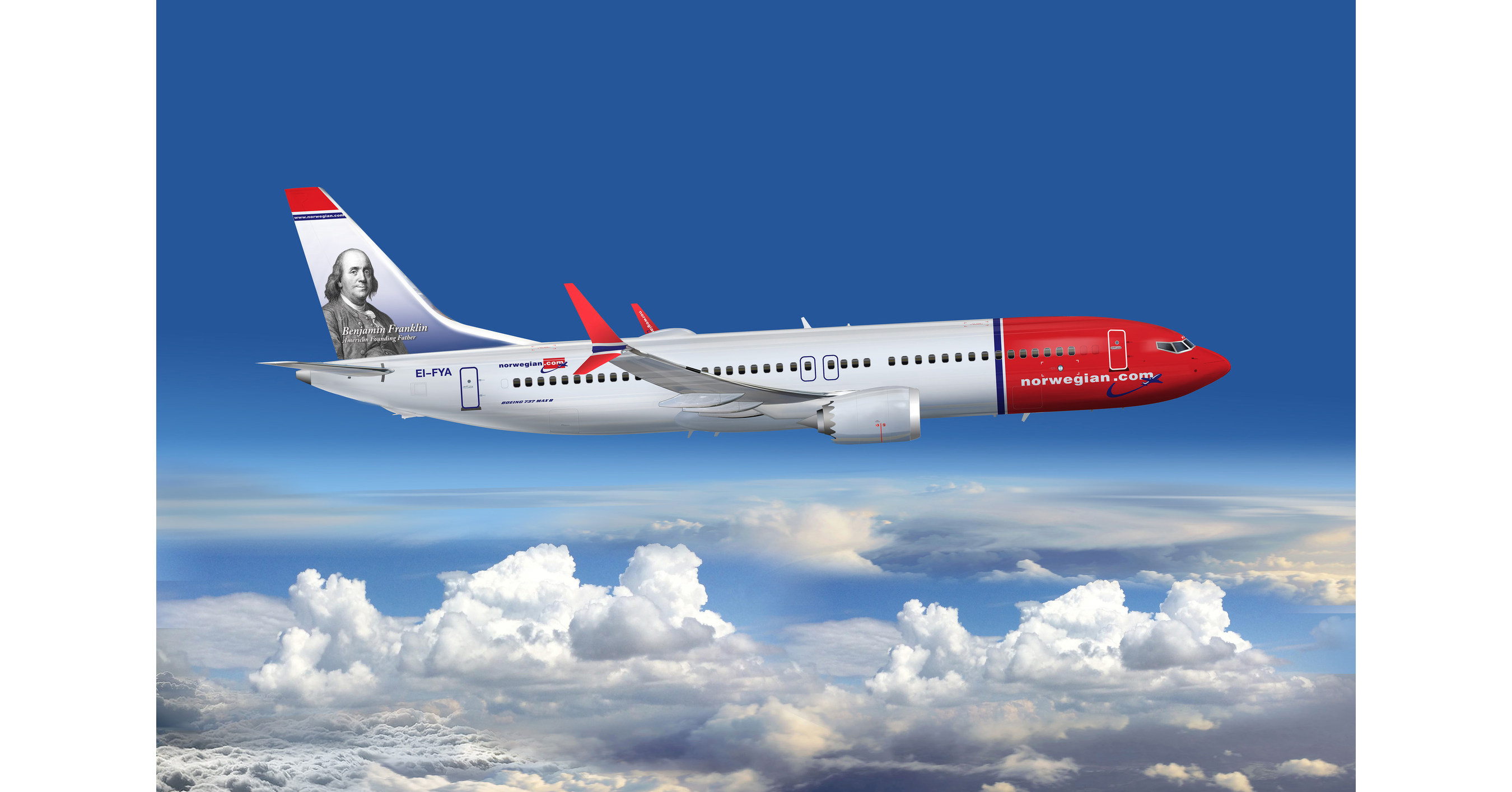 Norwegian Announces First American tailfin Hero: Benjamin Franklin