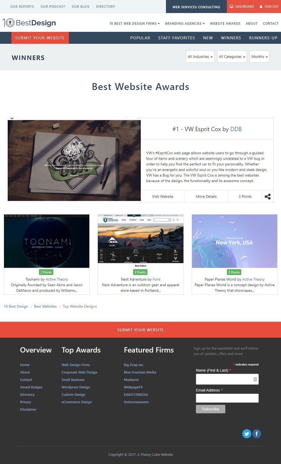 User-Voted Website Awards Gives Designers a New Way to Showcase Their ...