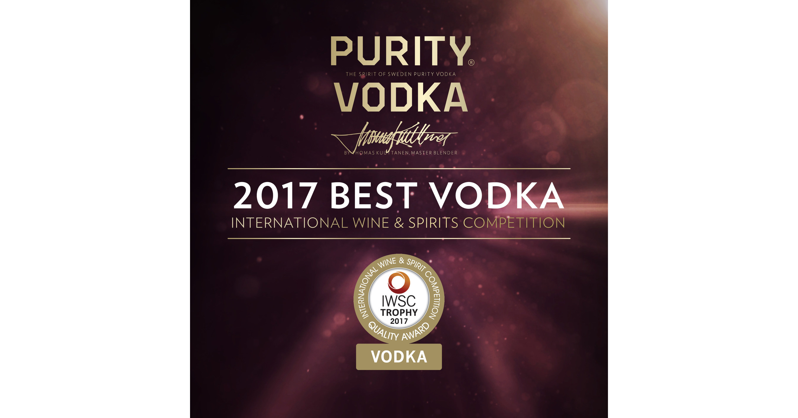 Purity Vodka is Awarded The Best Vodka Trophy at the Prestigious IWSC ...
