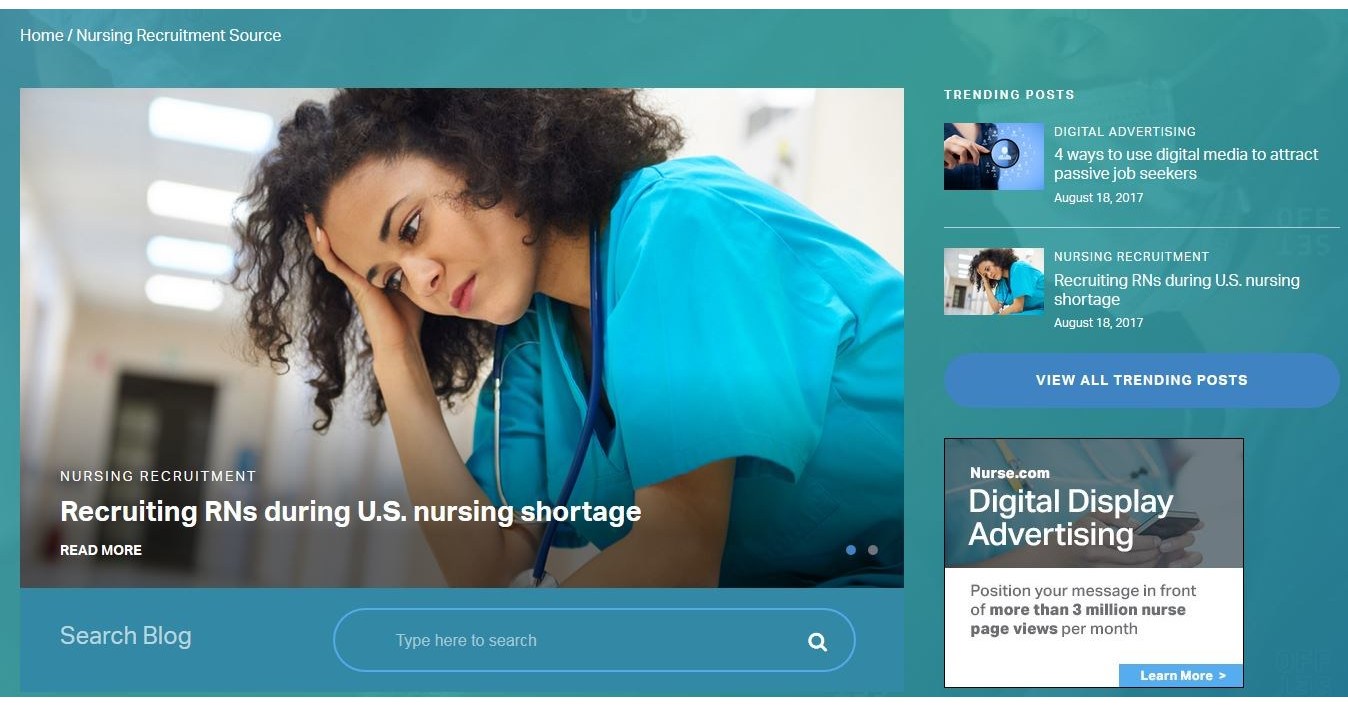 Nursing Recruitment Blog Launches With Focus on Issues, Trends