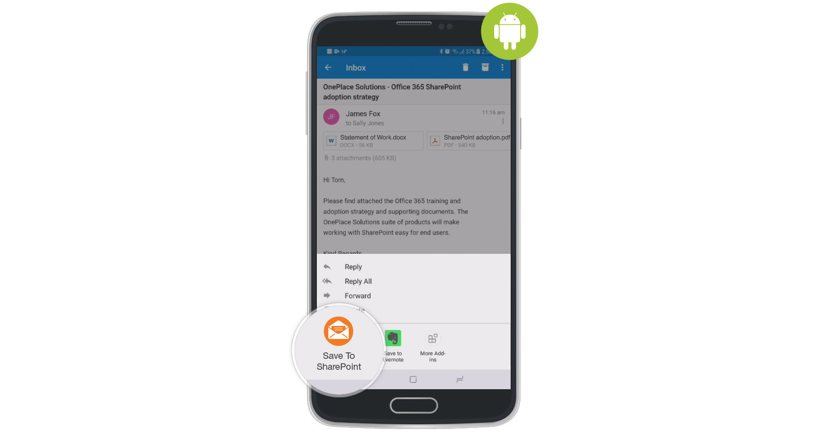 OnePlace Solutions Launches add-in for Microsoft Outlook on Android
