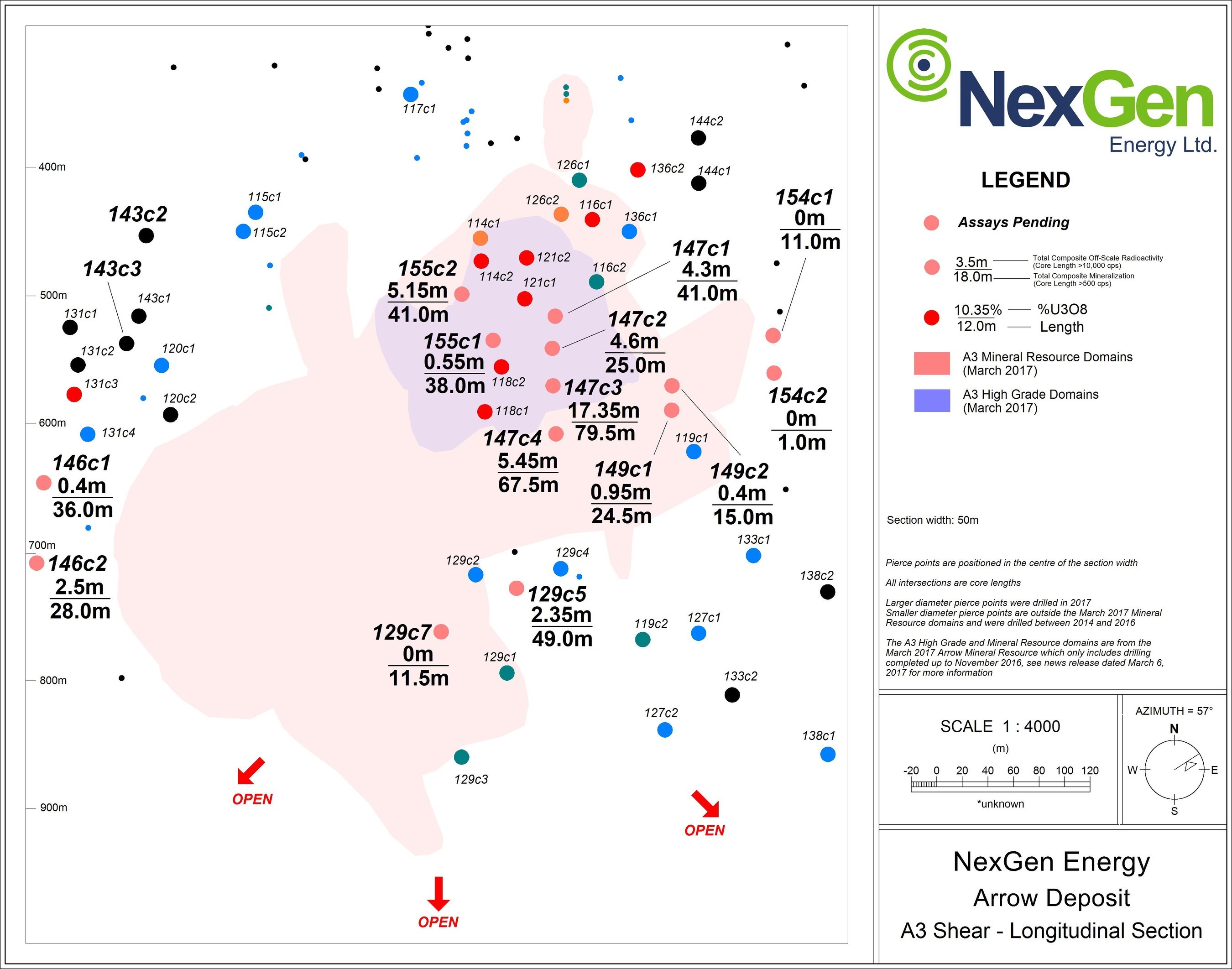 NexGen Drills Most Off-Scale to Date in A3 Shear and Expands Arrow with ...