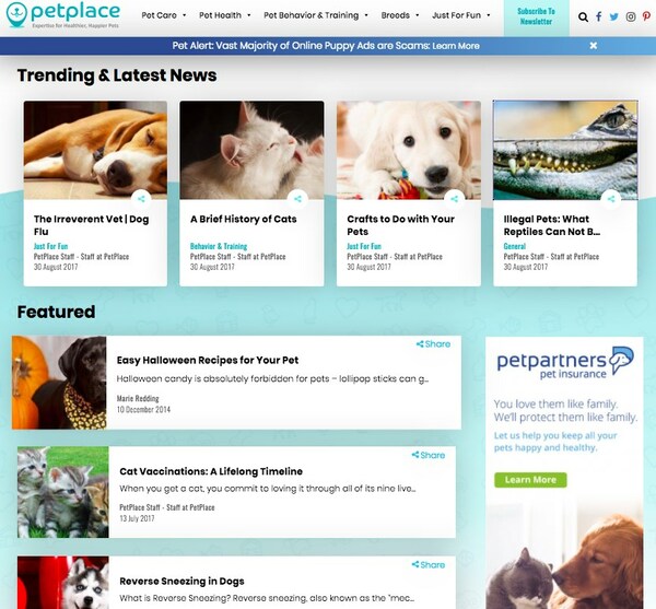 PetPlace.com Unveils Re-Designed Website Incorporating Expert Content ...
