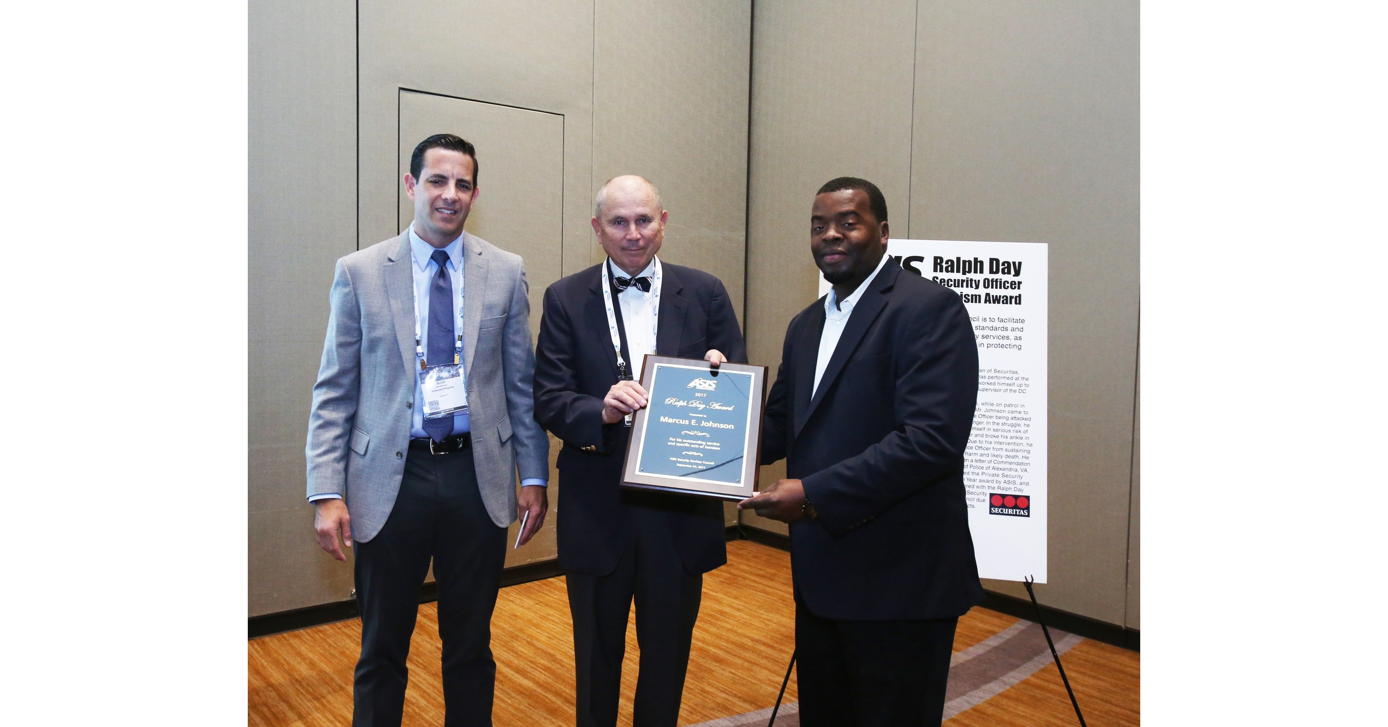 Securitas Mobile Security Officer Marcus Johnson Receives the Ralph Day ...
