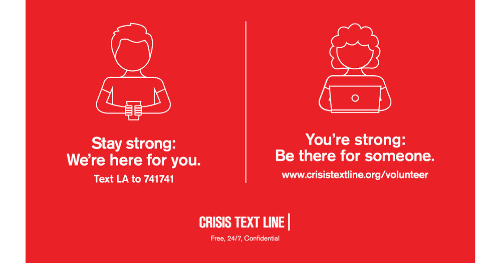 In entertainment capital, Crisis Text Line launches a new lifeline for ...