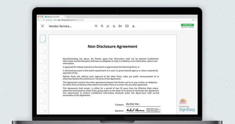 SignEasy Becomes the First to Launch Aadhaar-based Electronic ...