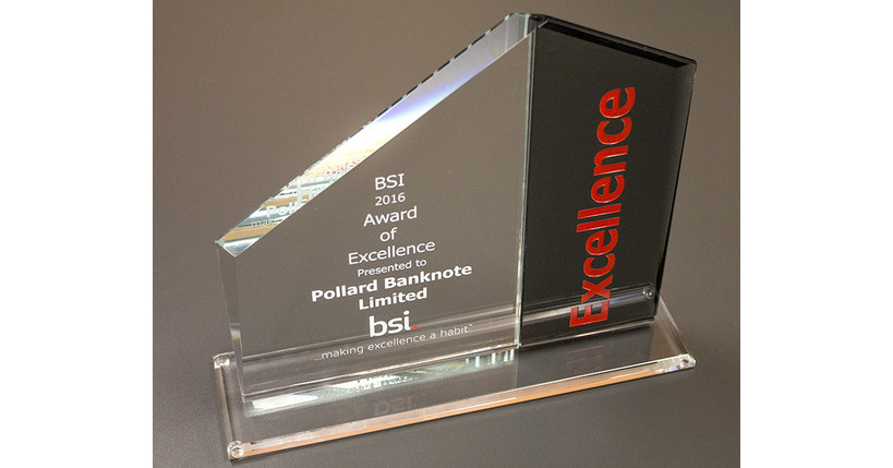 Pollard Banknote Receives Award for Its Commitment to Quality